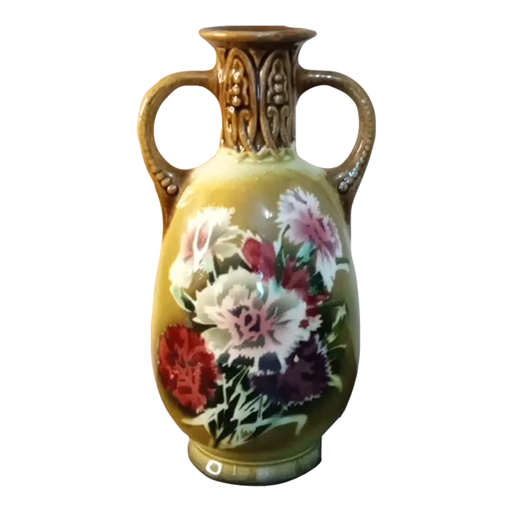 1920s Hand Painted Lusterware Amphora Vase, Made in Czechozlovakia ...