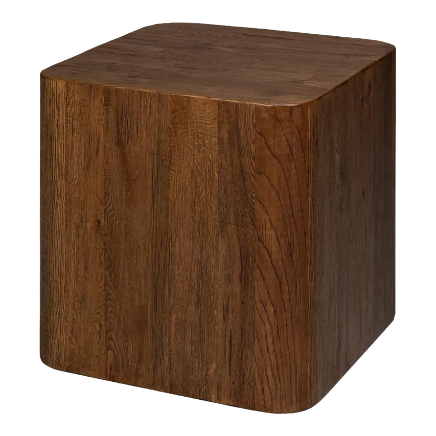 Reclaimed Oak Wooden Cube Table Chairish