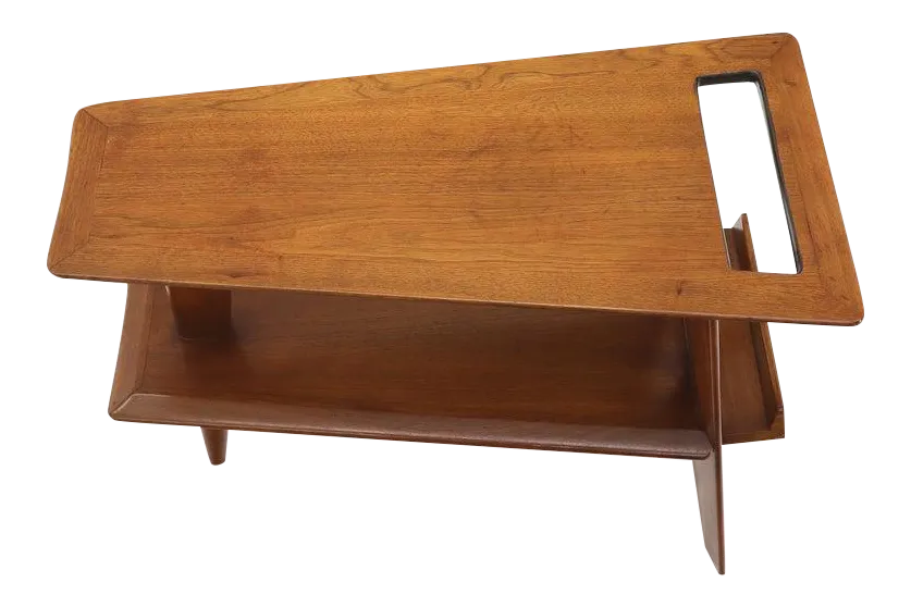 Wedge Shape Magazine Rack Stand End Side Table | Chairish