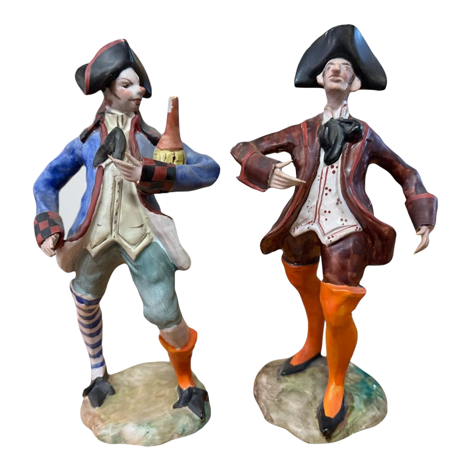 Pair of Ceramic European Theatre Characters, Italy, 20th Century | Chairish