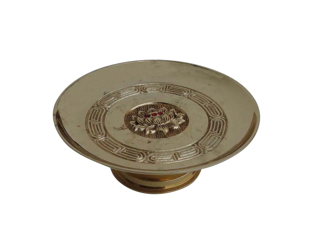 Chinese Copper Offering Plate / Candle Holder | Chairish