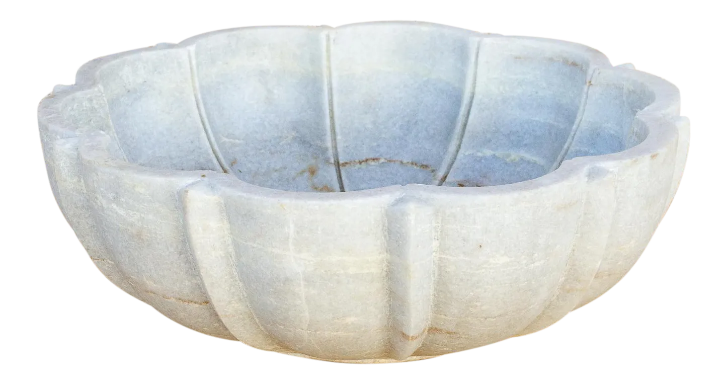 Zahra Large Indian Mandala Marble Bowl | Chairish