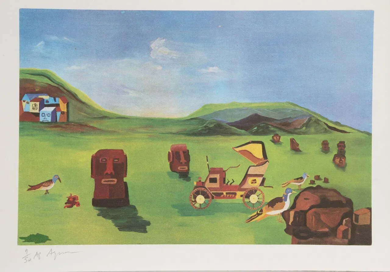 A.D. Roussy De Sales, Easter Island Ii, Serigraph | Chairish