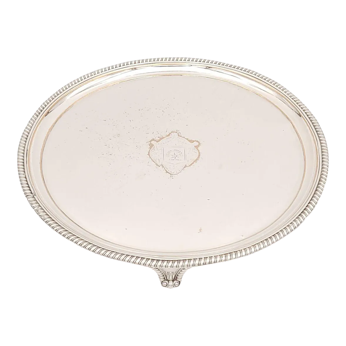 Silver Plate English Salver in Georgian Style, Circa 1900 | Chairish
