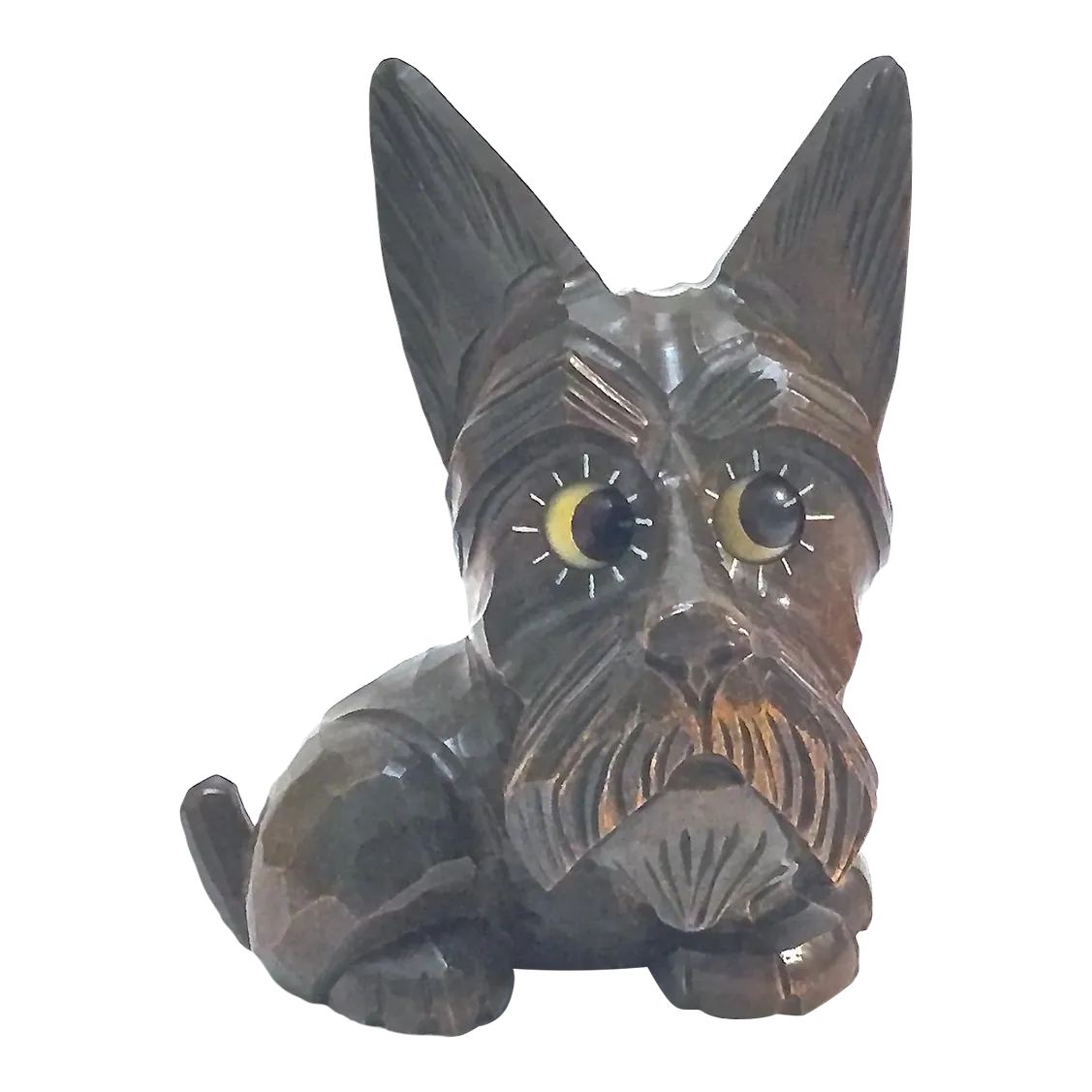 Vintage Black Forest Googly Eyed Terrier Clock | Chairish
