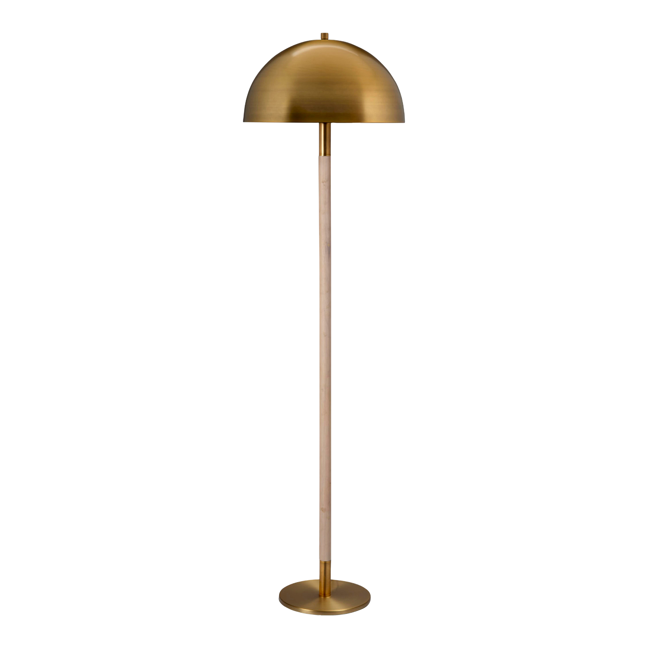 Merlin Metal Rounded Floor Lamp, Antique Brass | Chairish