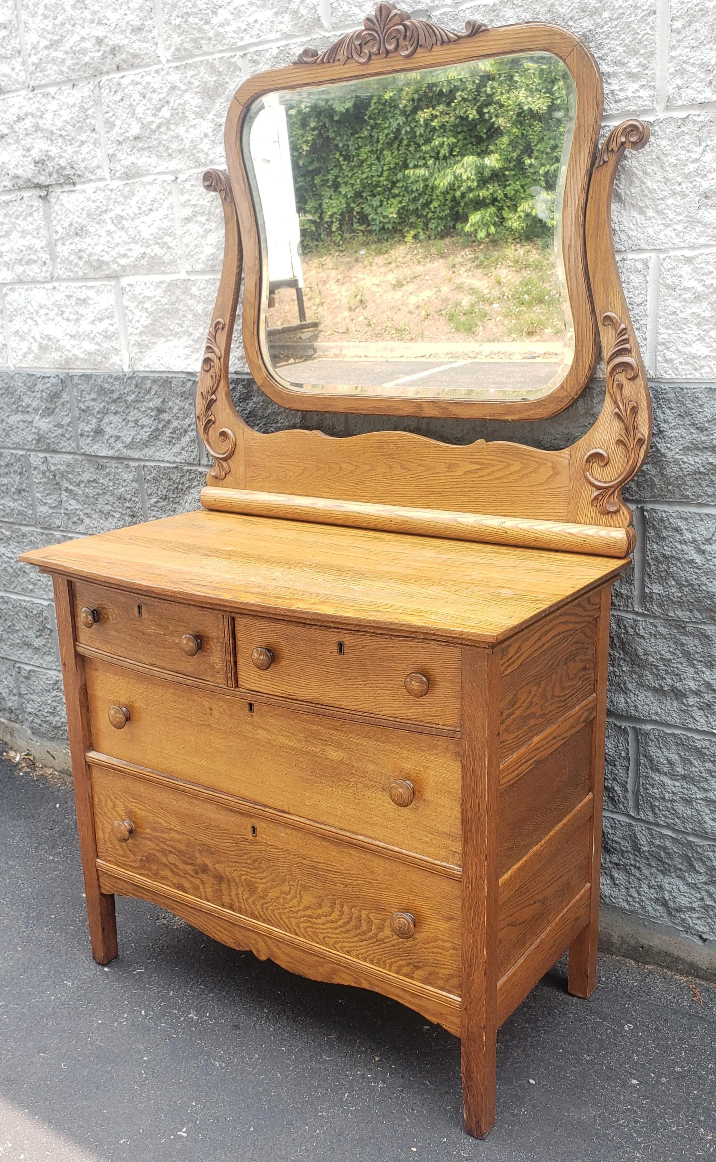 Tiger oak dresser for sale store