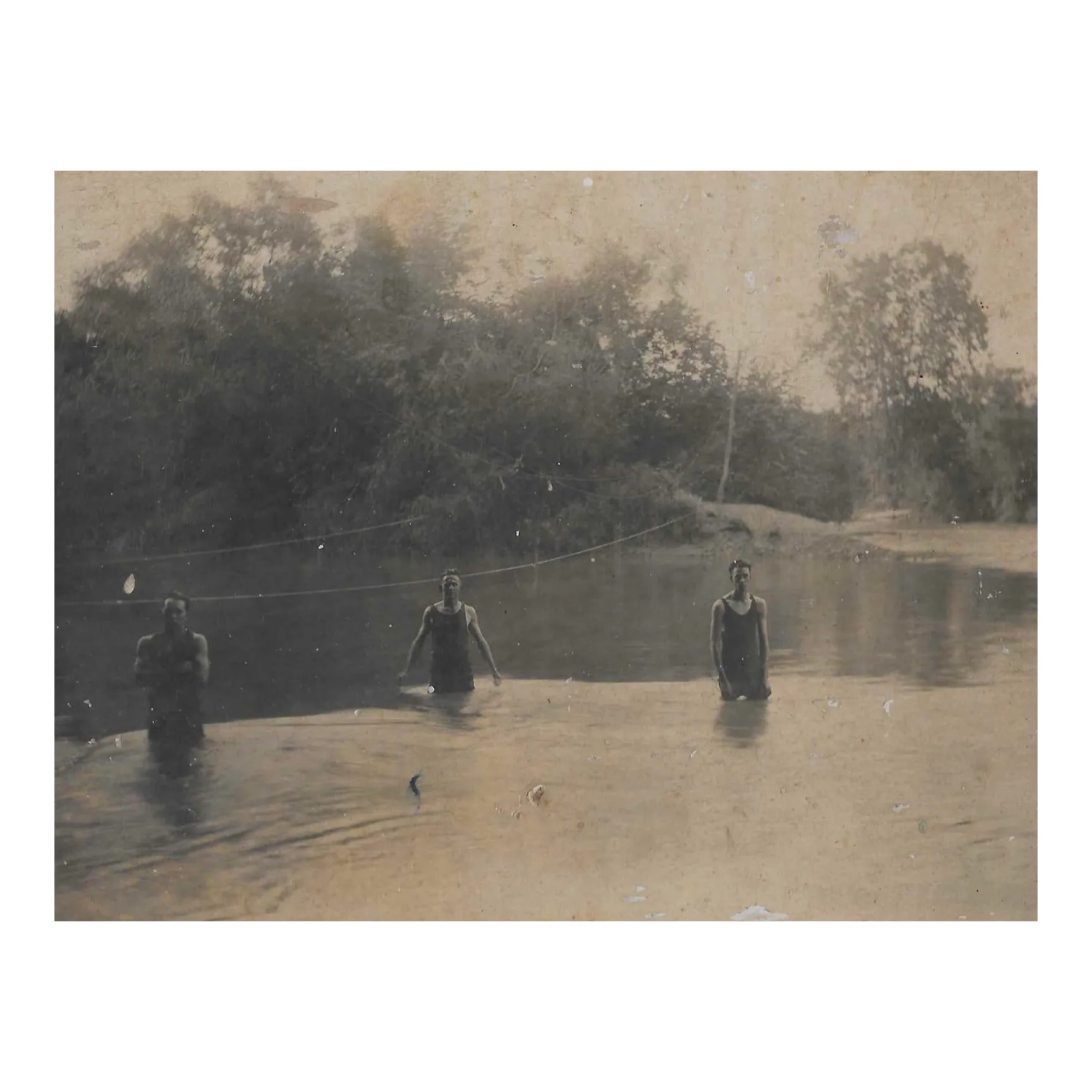 Antique Photograph of Men Swimming | Chairish