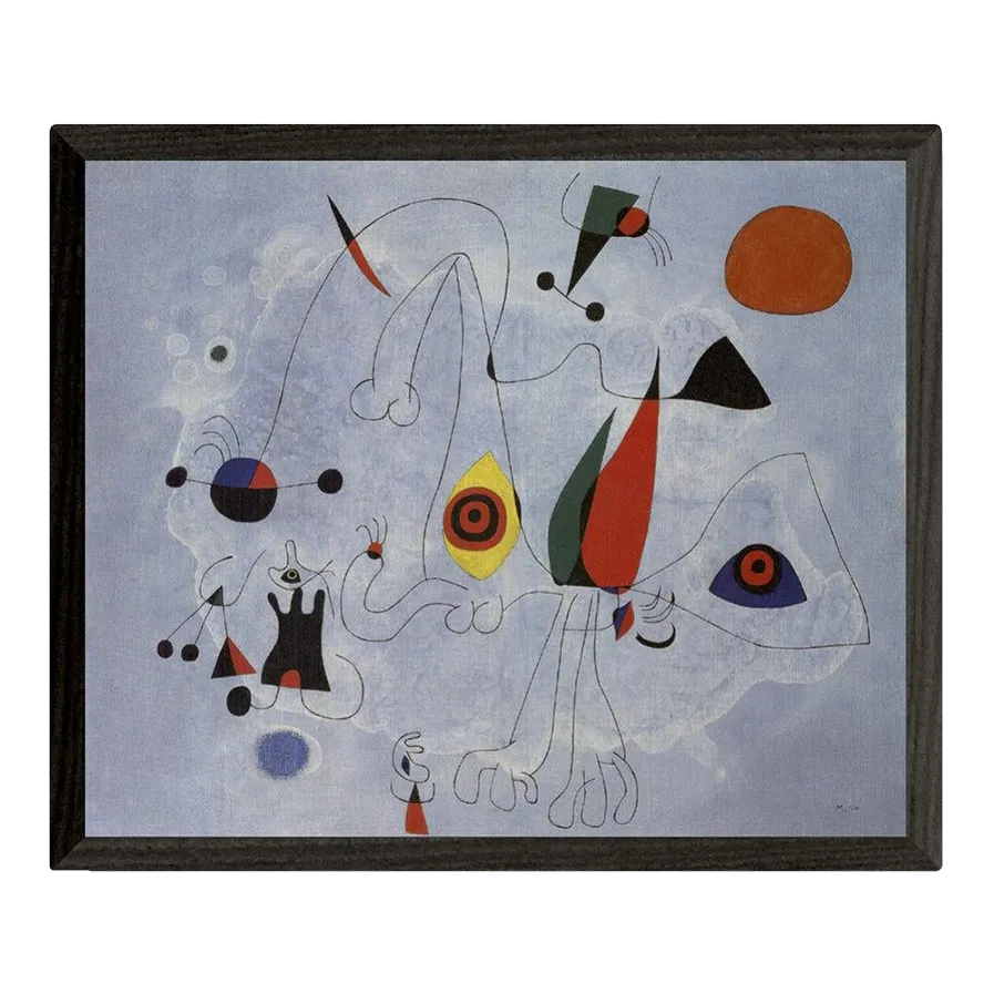 2010 Joan Miro 'Woman and Birds at Sunrise' Offset Lithograph | Chairish