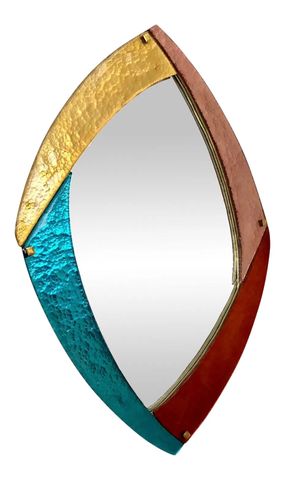 Bespoke Italian Memphis Design Gold Pink Turquoise Burgundy Murano ...