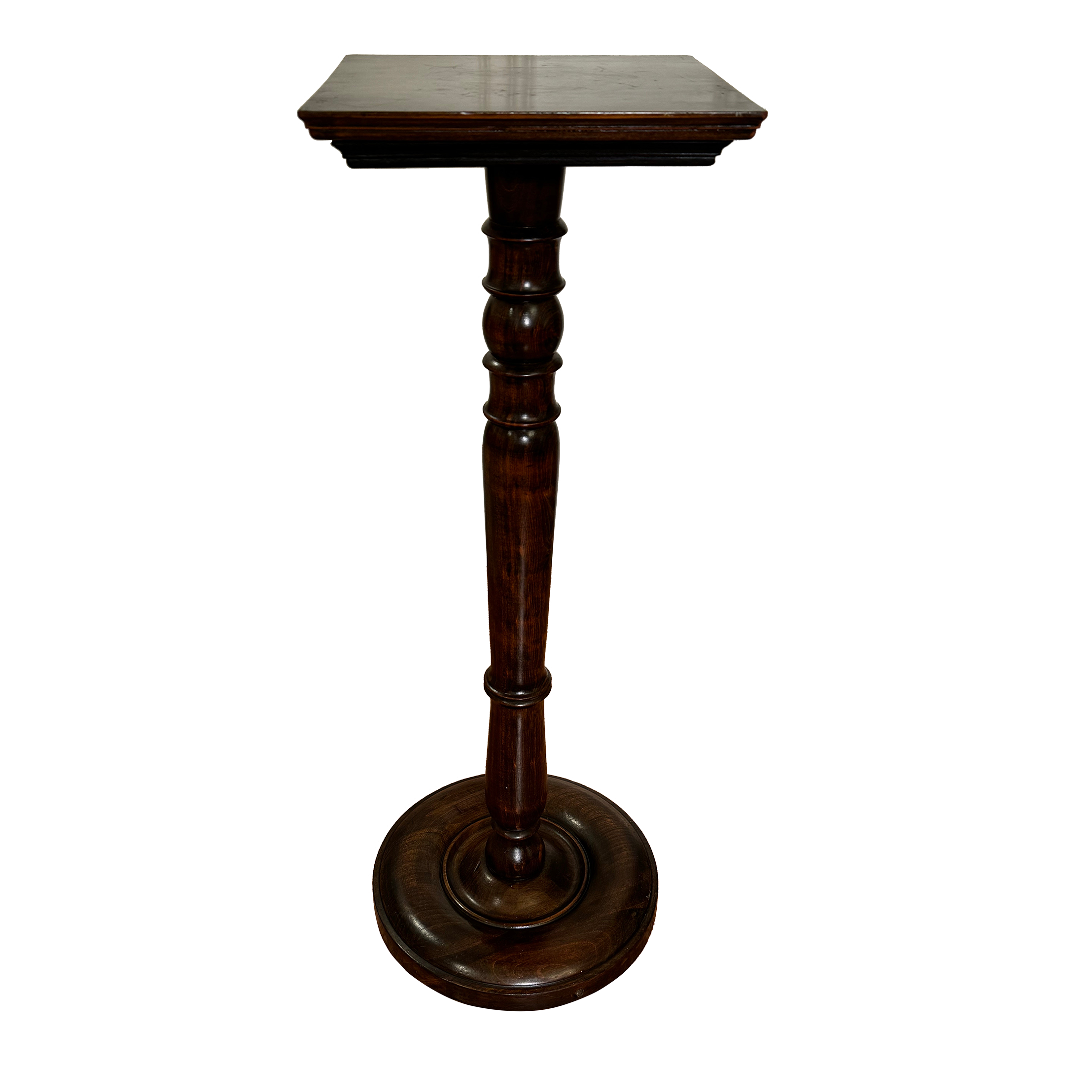 Vintage Traditional Style English Oak Wood Turned Column Pedestal/Plant ...