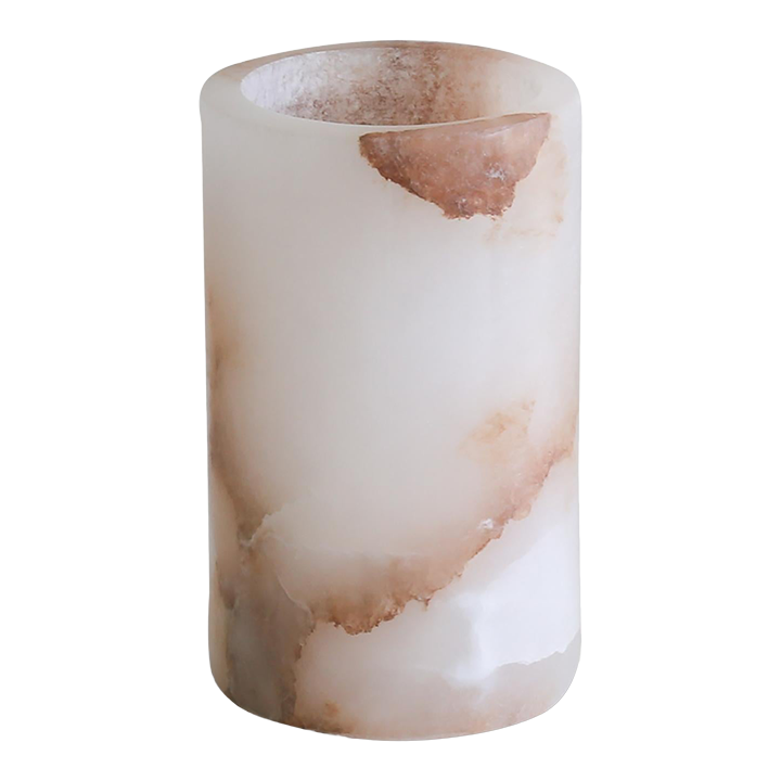 Contemporary Alabaster Tea Light Holder | Chairish