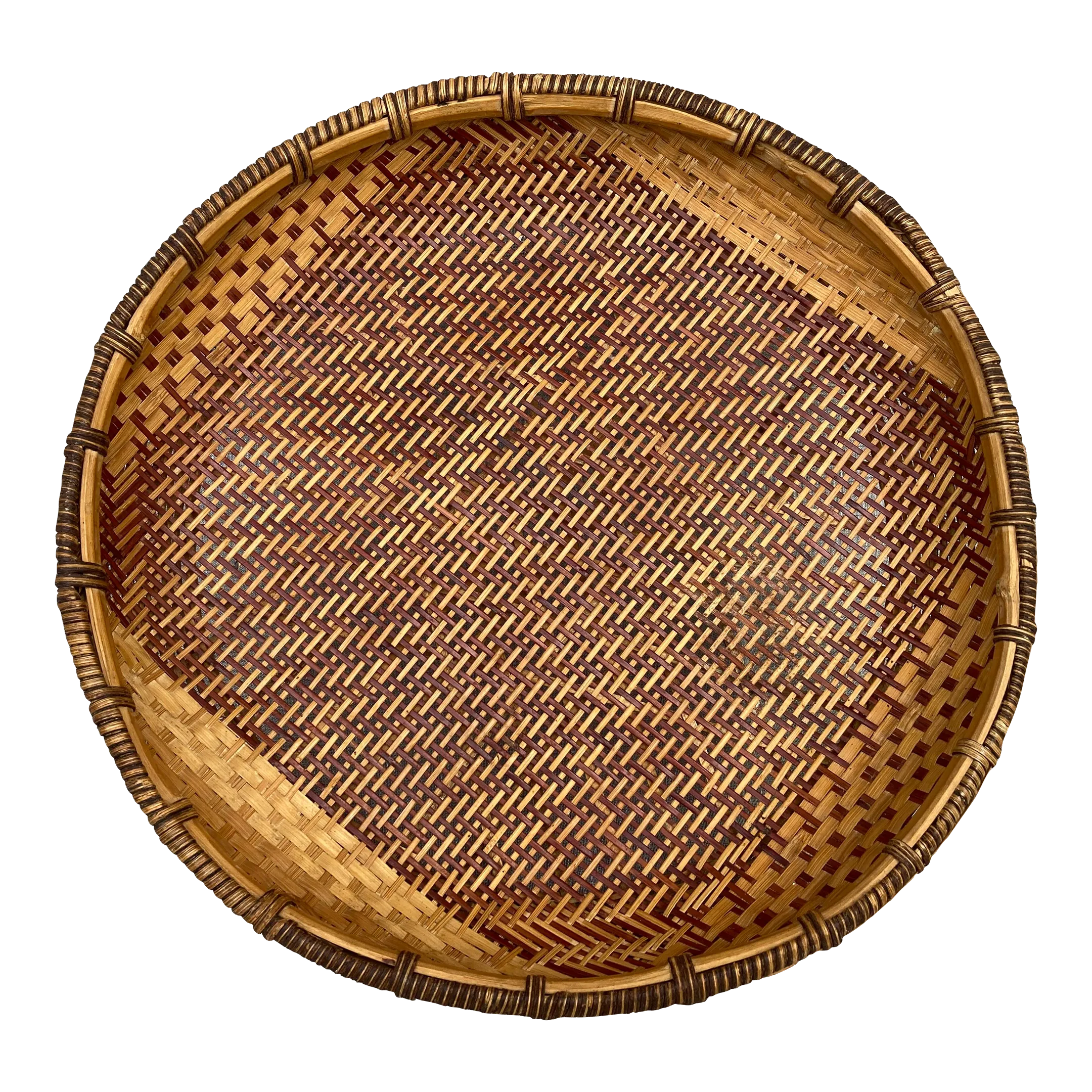 1960s Vintage Shallow Winnowing Basket | Chairish