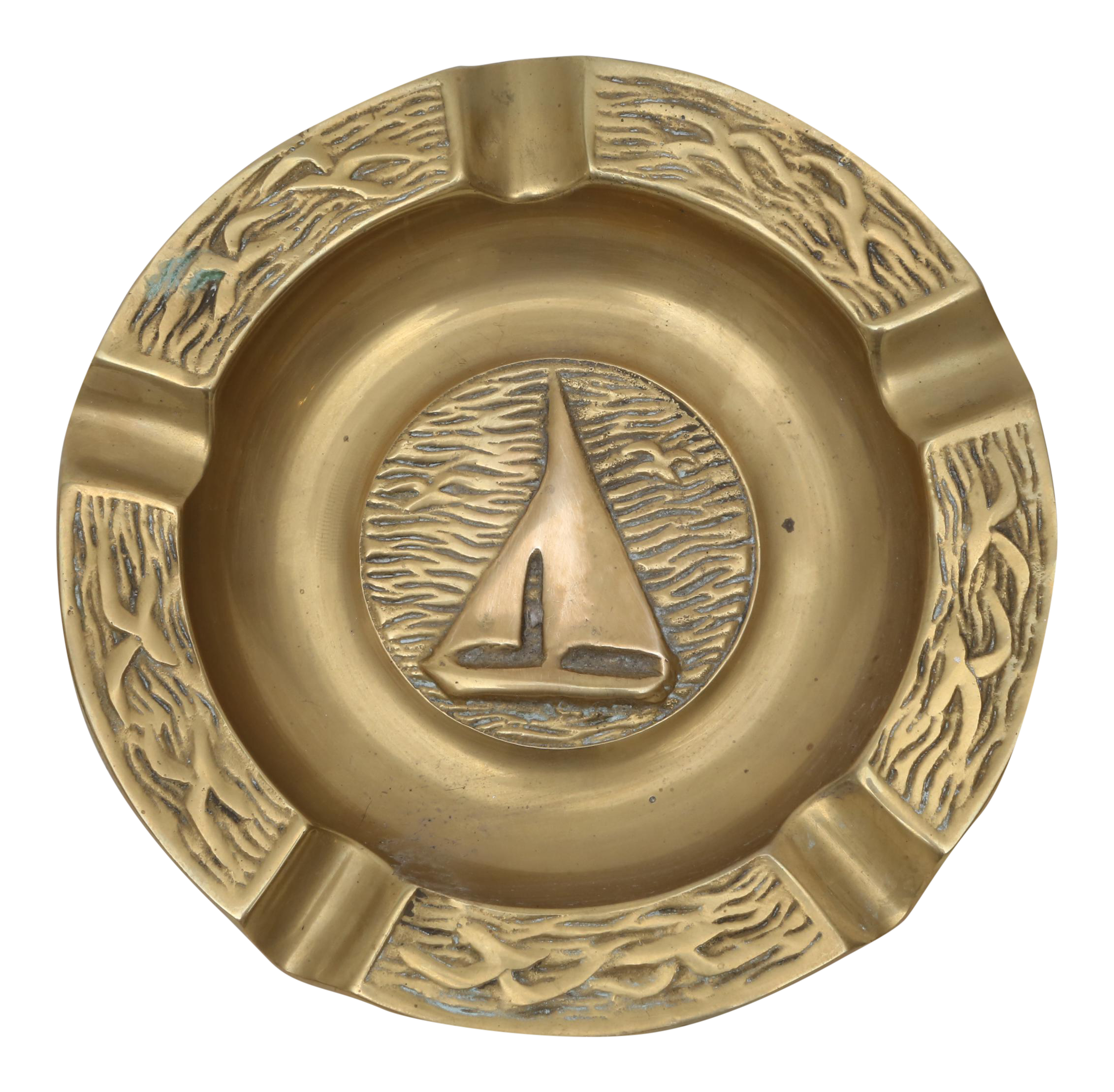 Vintage Brass Sail Boat Ashtray | Chairish