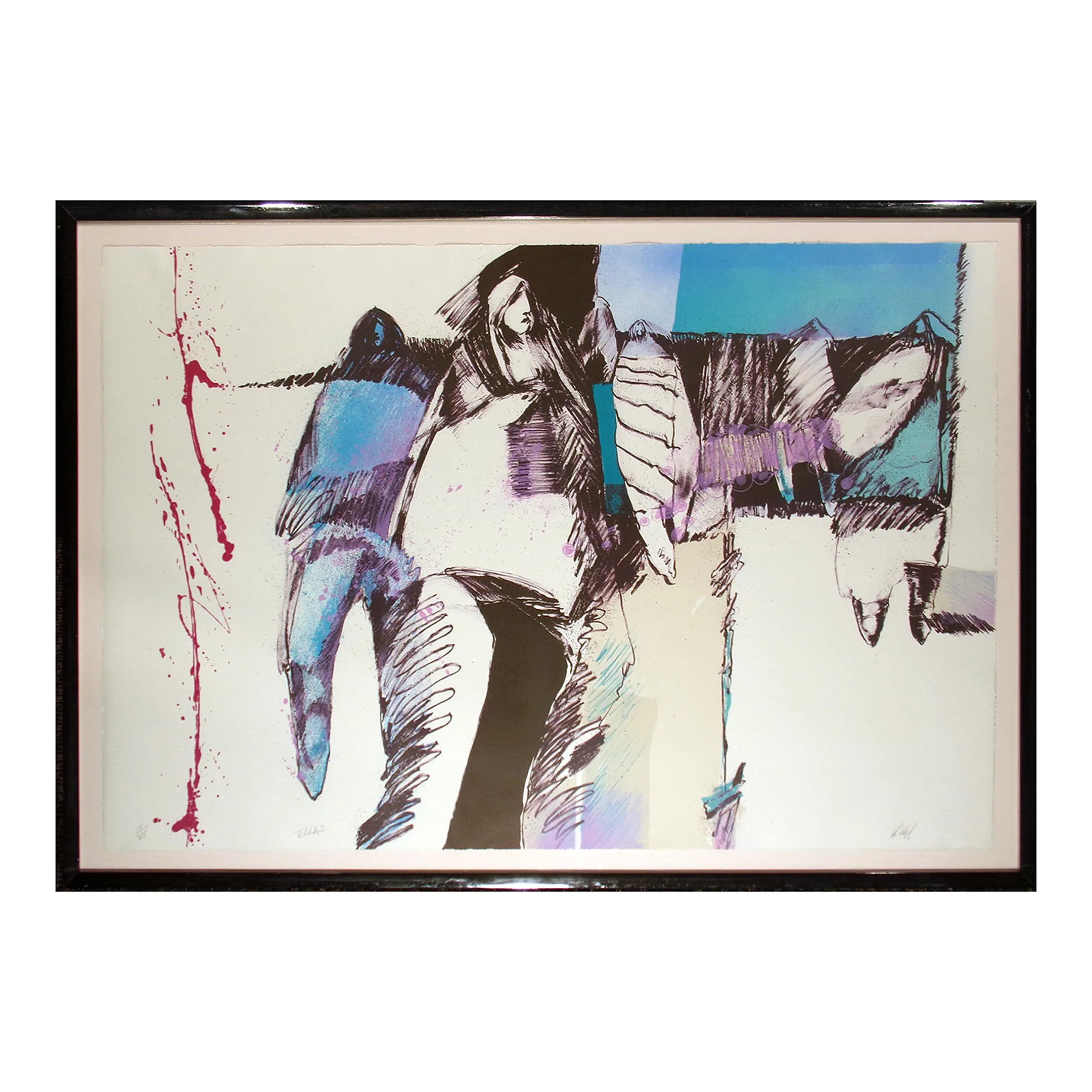 Veloy Vigil "Ella" Hand Signed Art Lithograph, Framed, Small Edition ...
