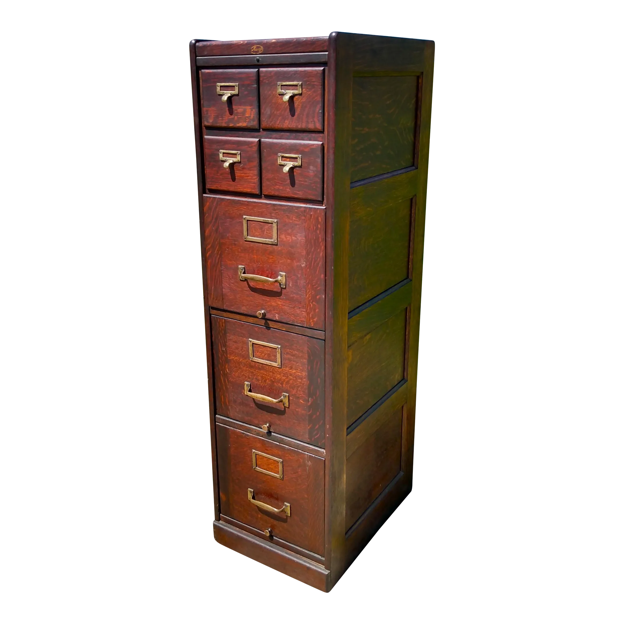 Antique Macey 7 Drawer Quarter Sawn Oak Upright File Cabinet 1910 Era ...