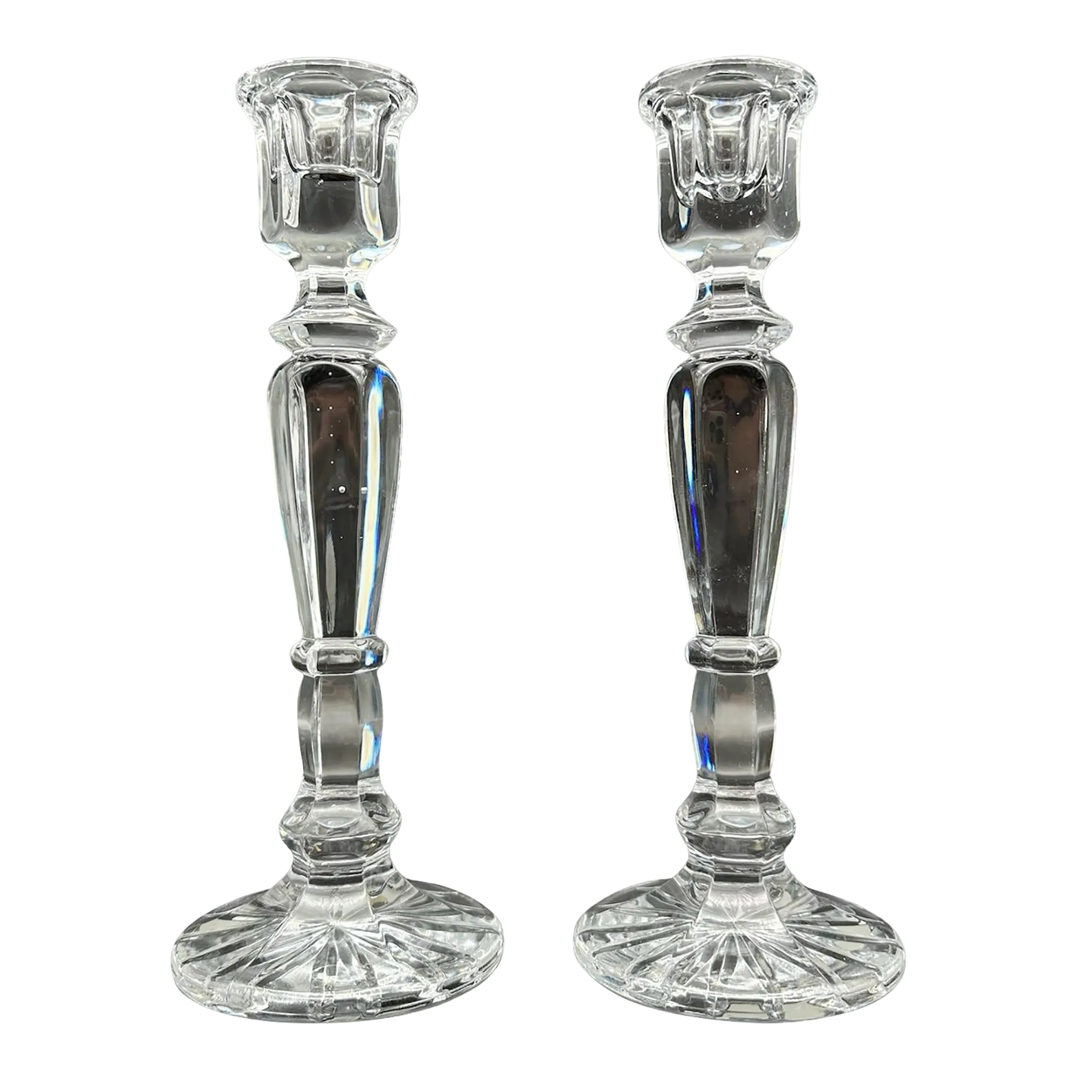 Vintage Crystal Candlestick Holders a Pair | Chairish