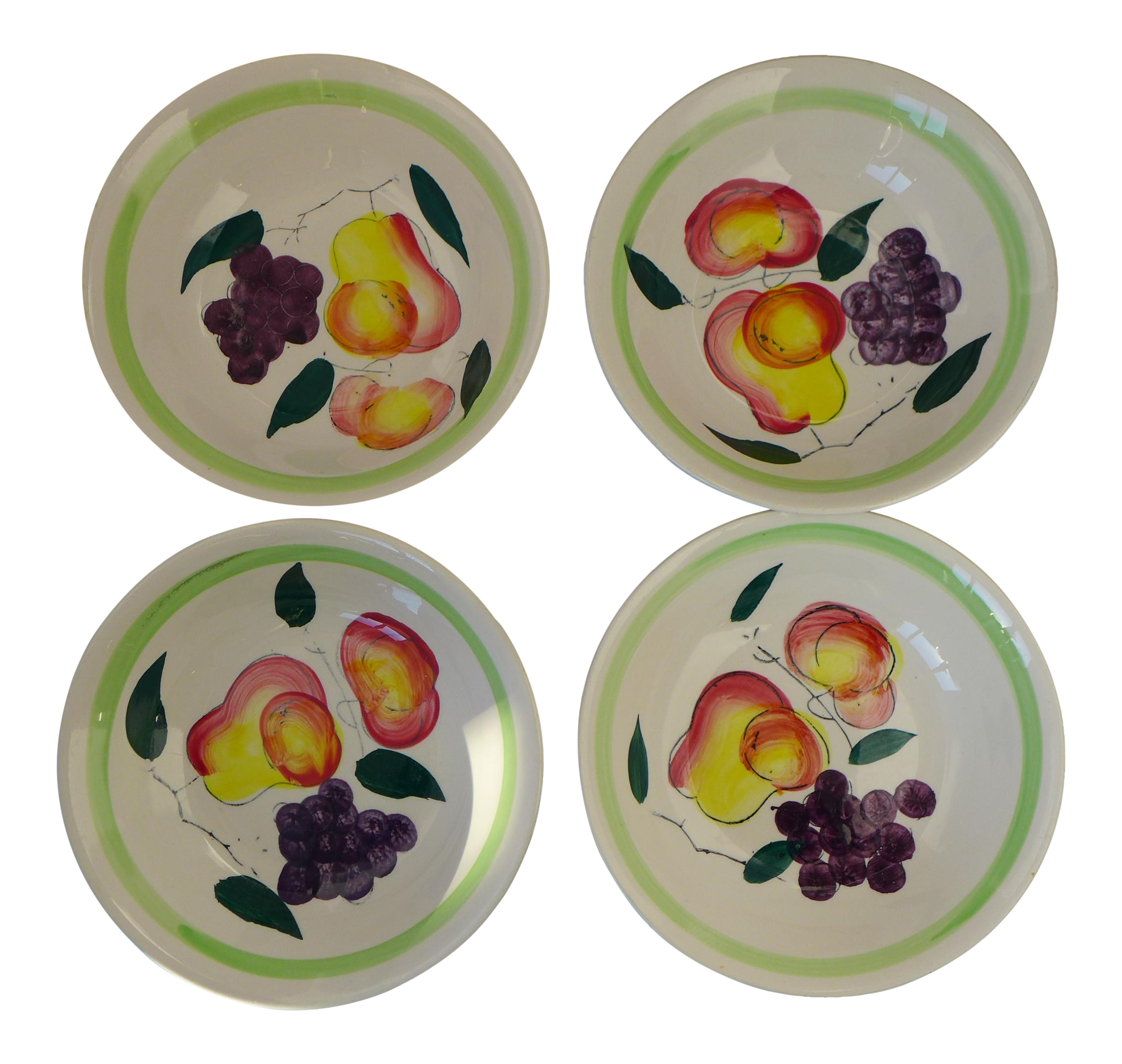 Vintage Fruit Pattern Soup/Cereal Bowls - Set of 4 | Chairish