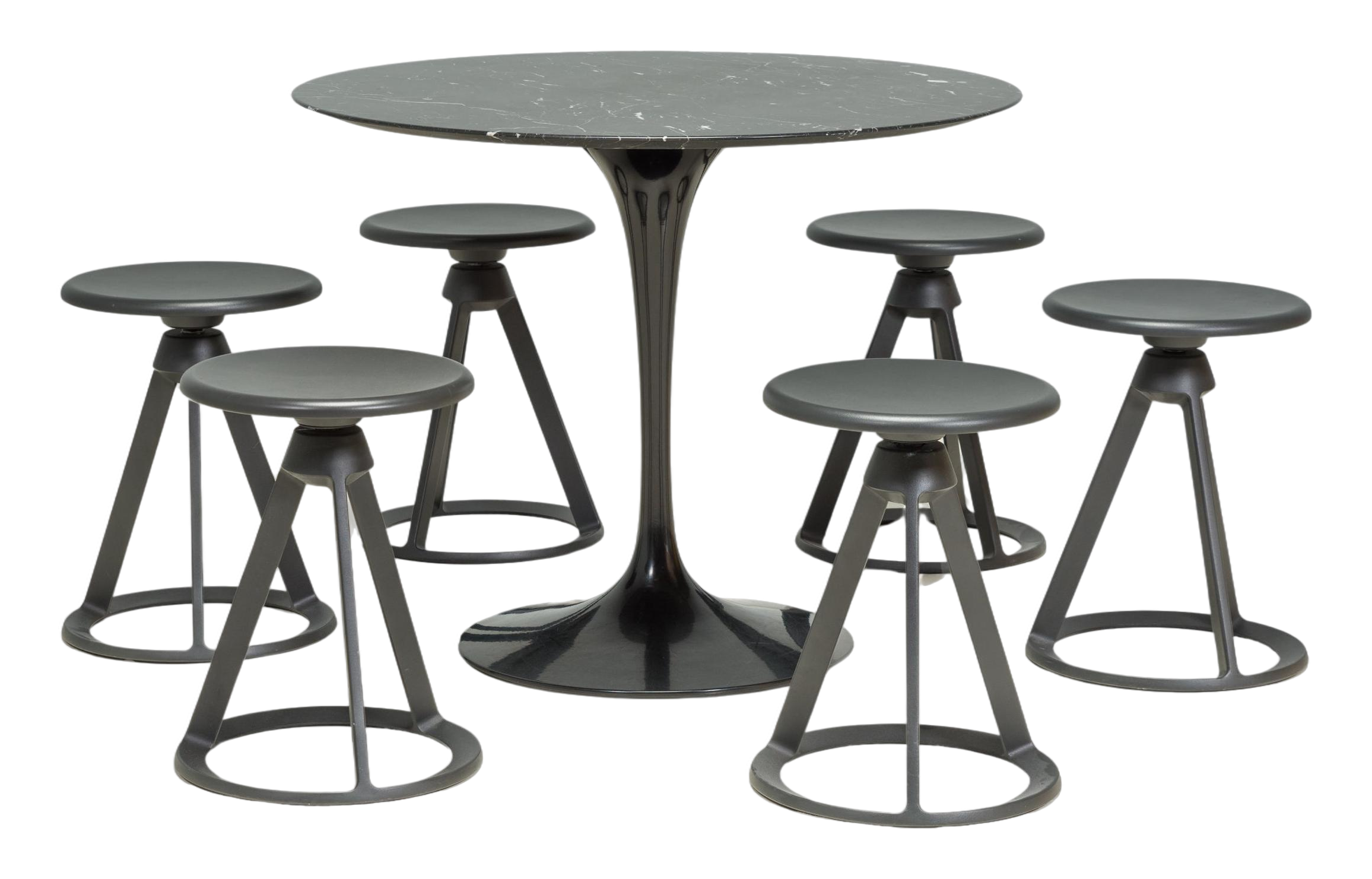 Black Piton Stools by Edward Barber & Jay Osgerby for Knoll, Set of 6 | Chairish