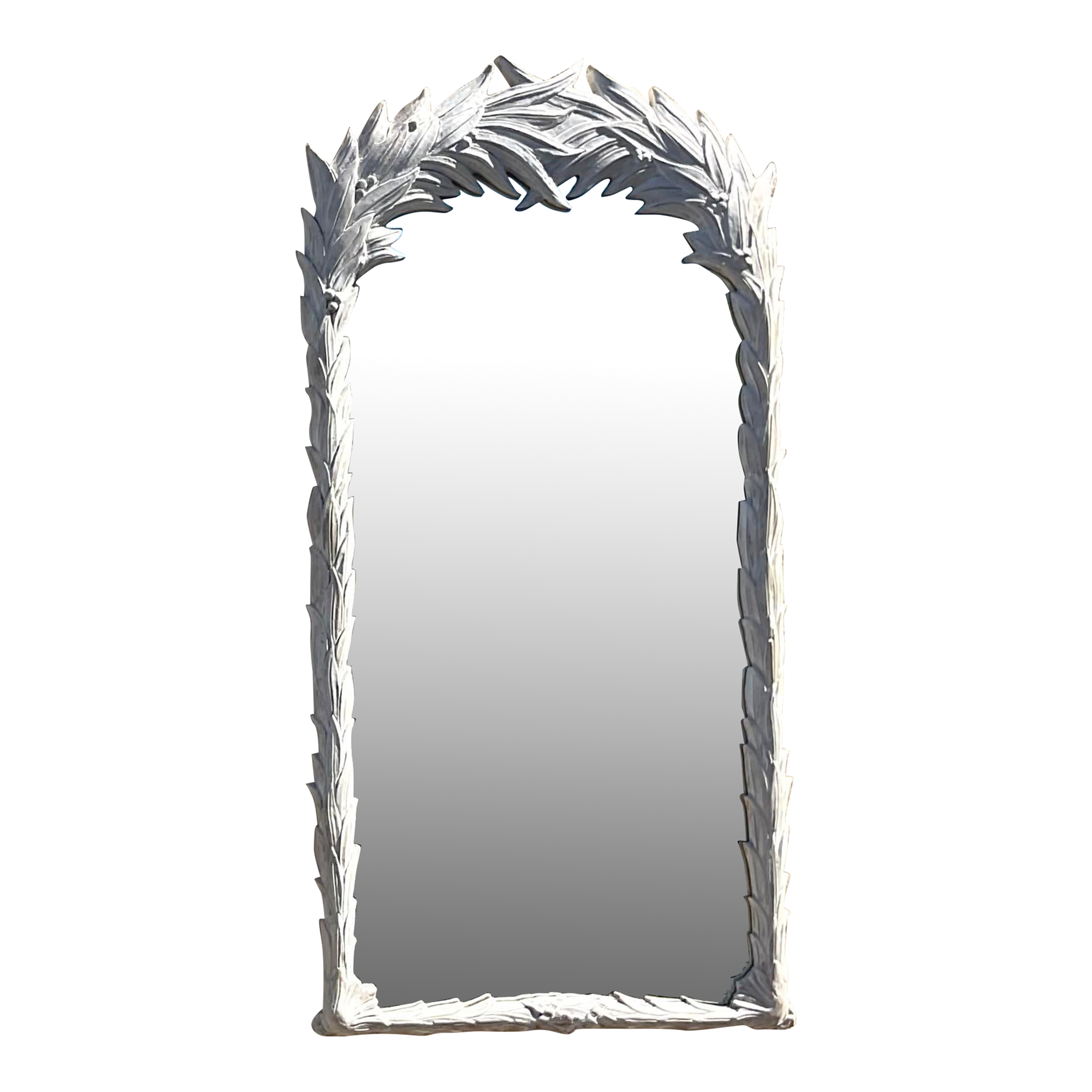 Vintage Boho Palm Leaf Surround Tall Mirror | Chairish