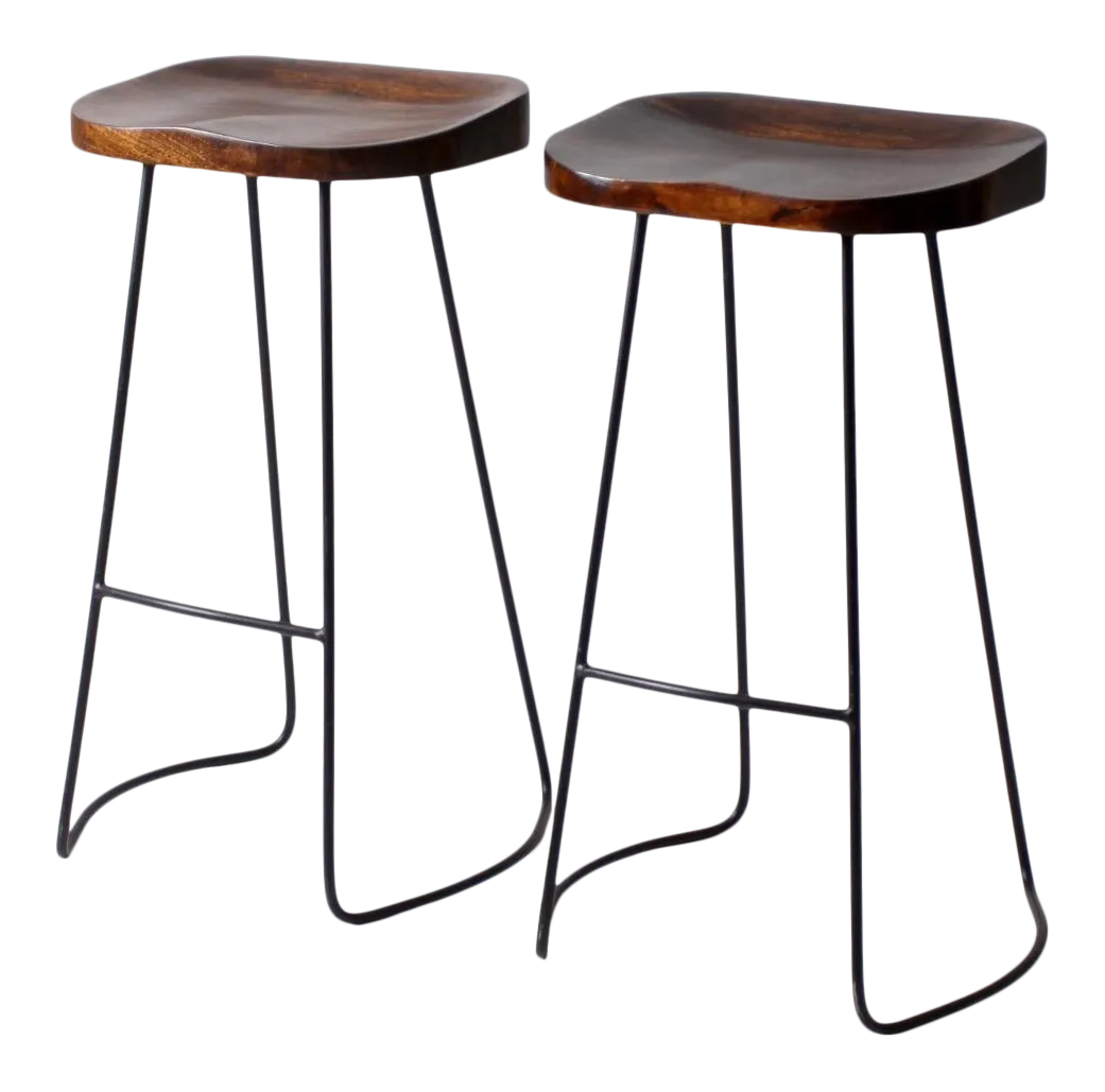 Vintage Hairpin Leg Stools Pair | Chairish
