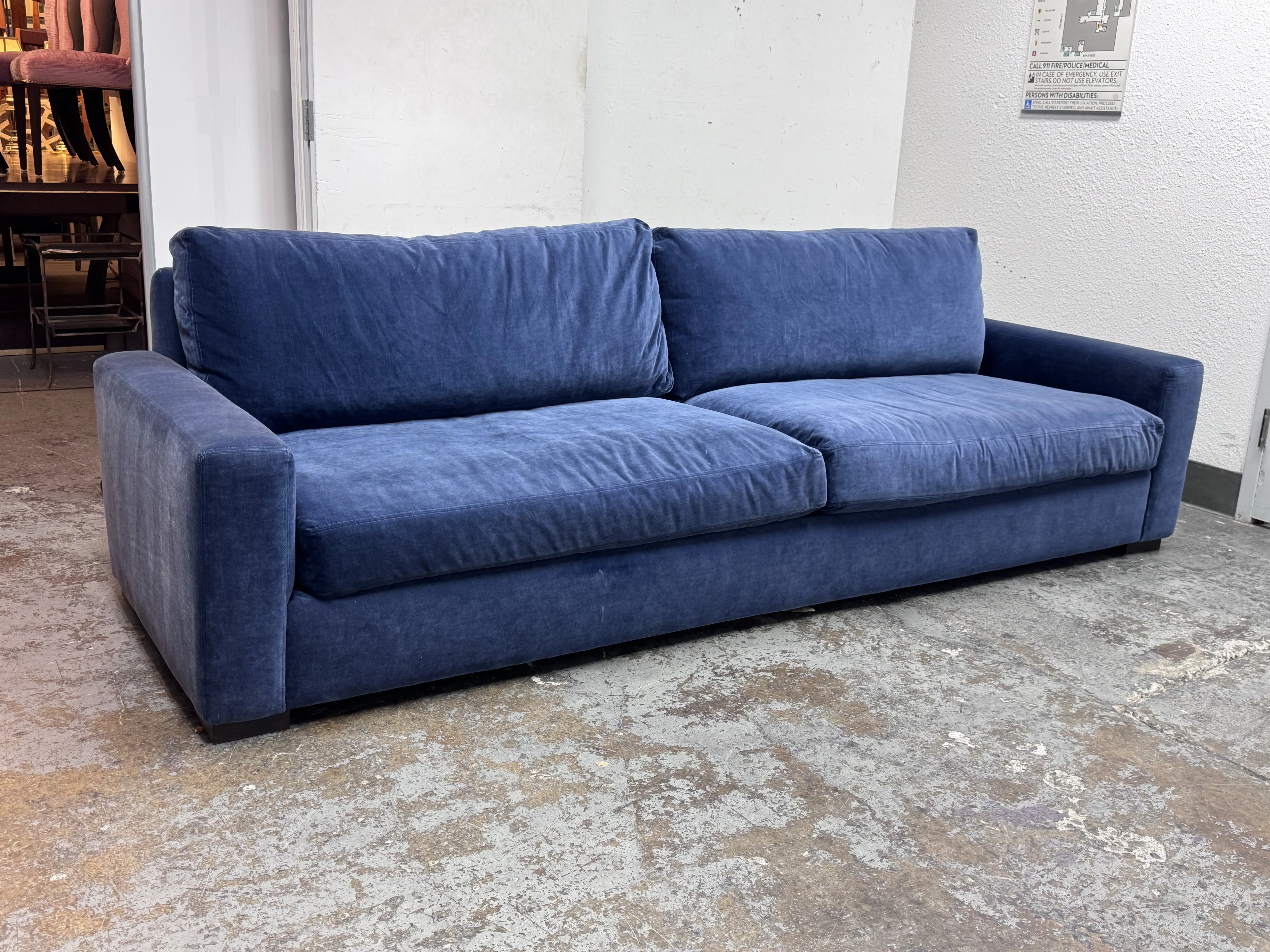 Restoration hardware blue couch store