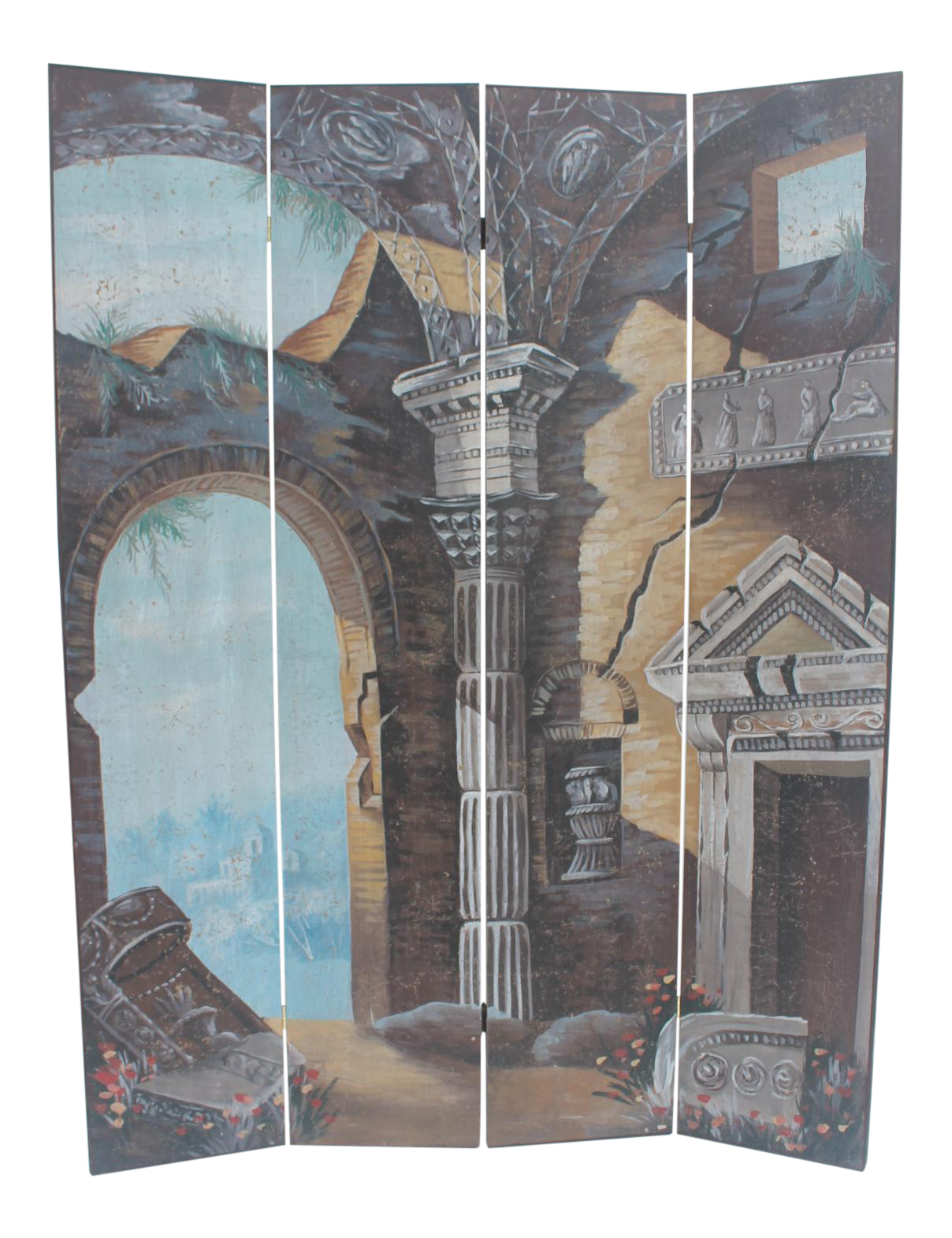 Painted 4-Panel Screen/ Sold | Chairish