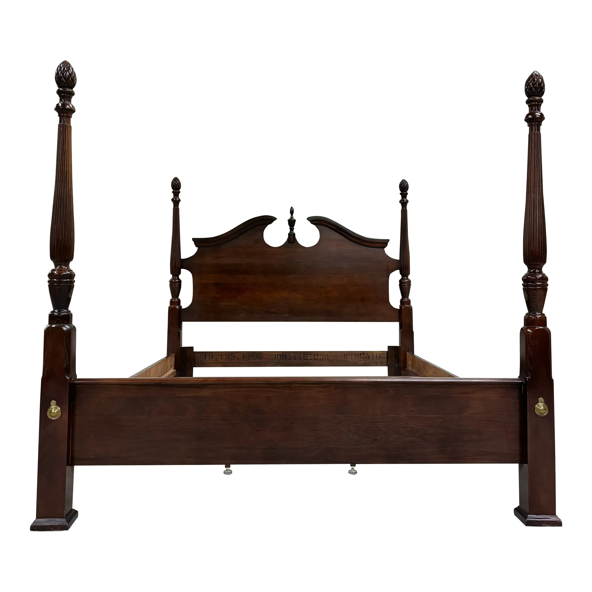 Vintage Kincaid Full or Queen Convertible Pinecone Finial Pediment ...