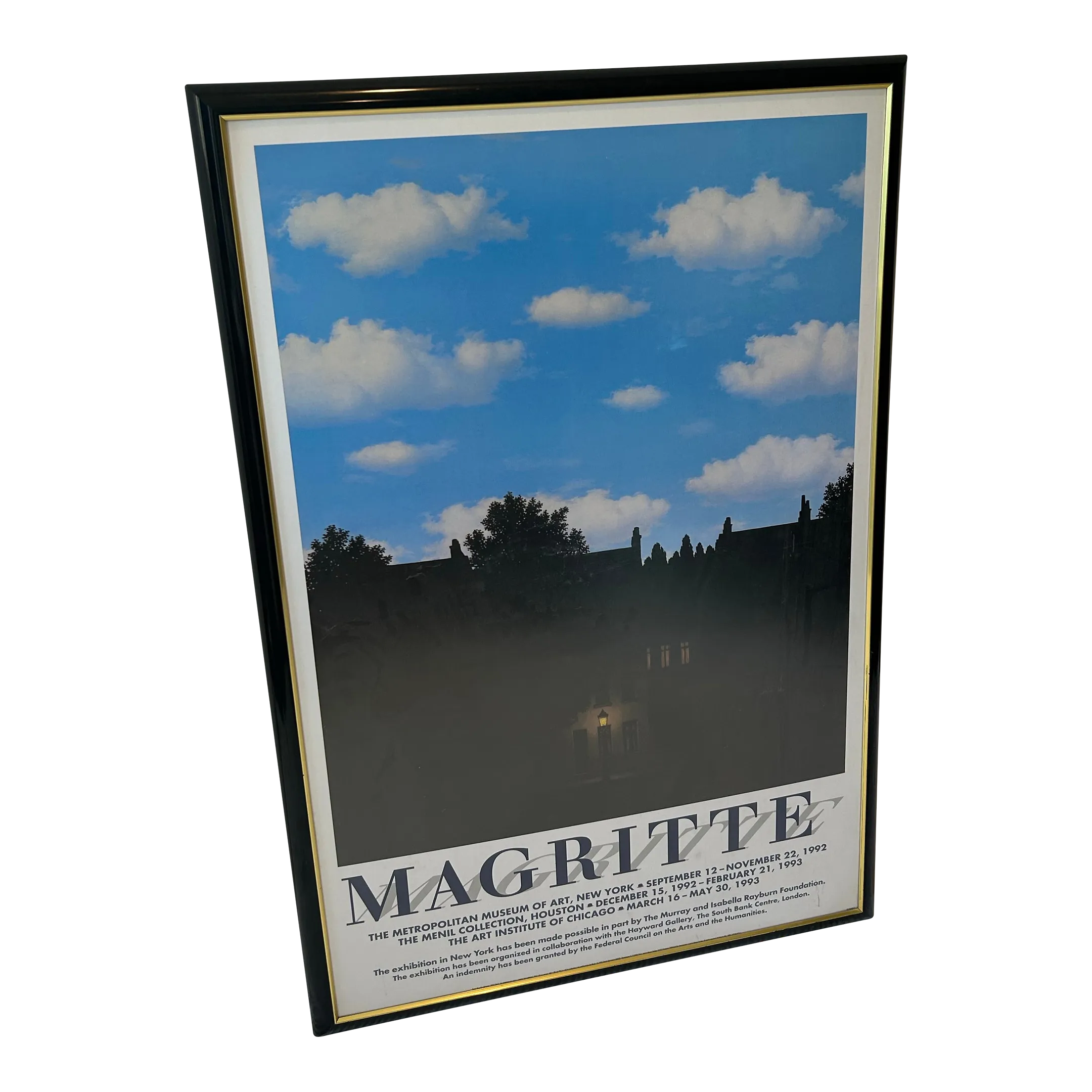 Vintage Rene Magritte Exhibition Poster Dominion of Light 1992 | Chairish