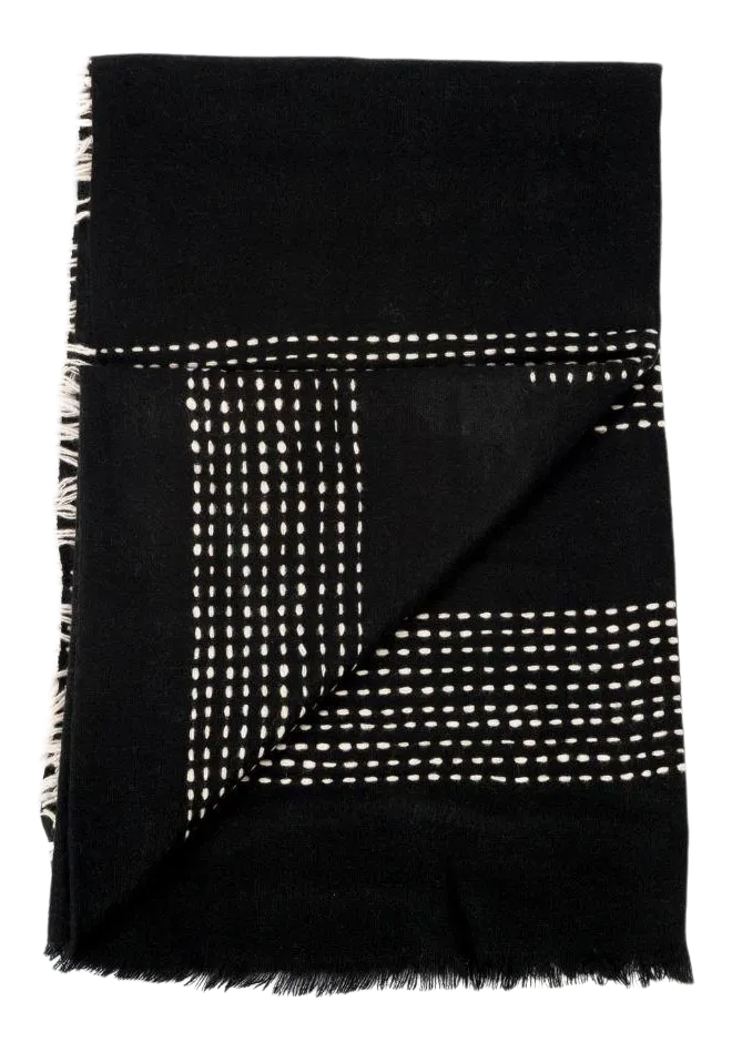 Contemporary Walnut Black Yak Throw | Chairish