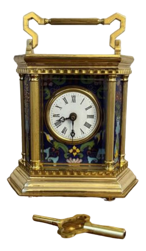 Vintage French Brass Carriage Clock, 1920 | Chairish