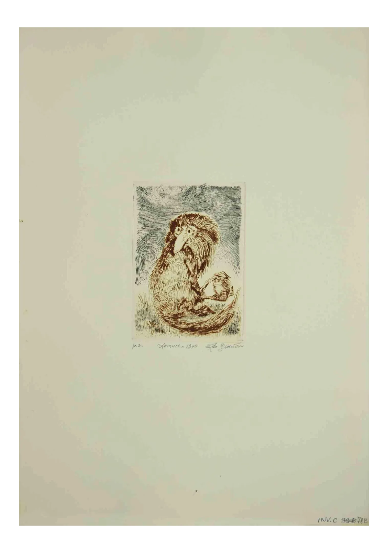 Leo Guide, Lemur, Etching, 1970s | Chairish