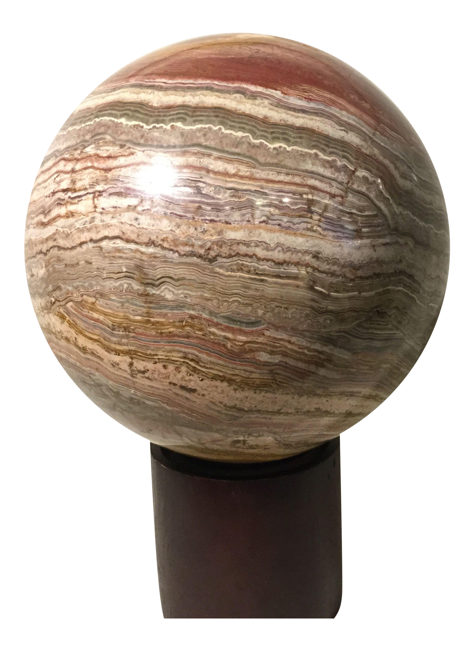 Large Polished Striped Onyx Sphere | Chairish