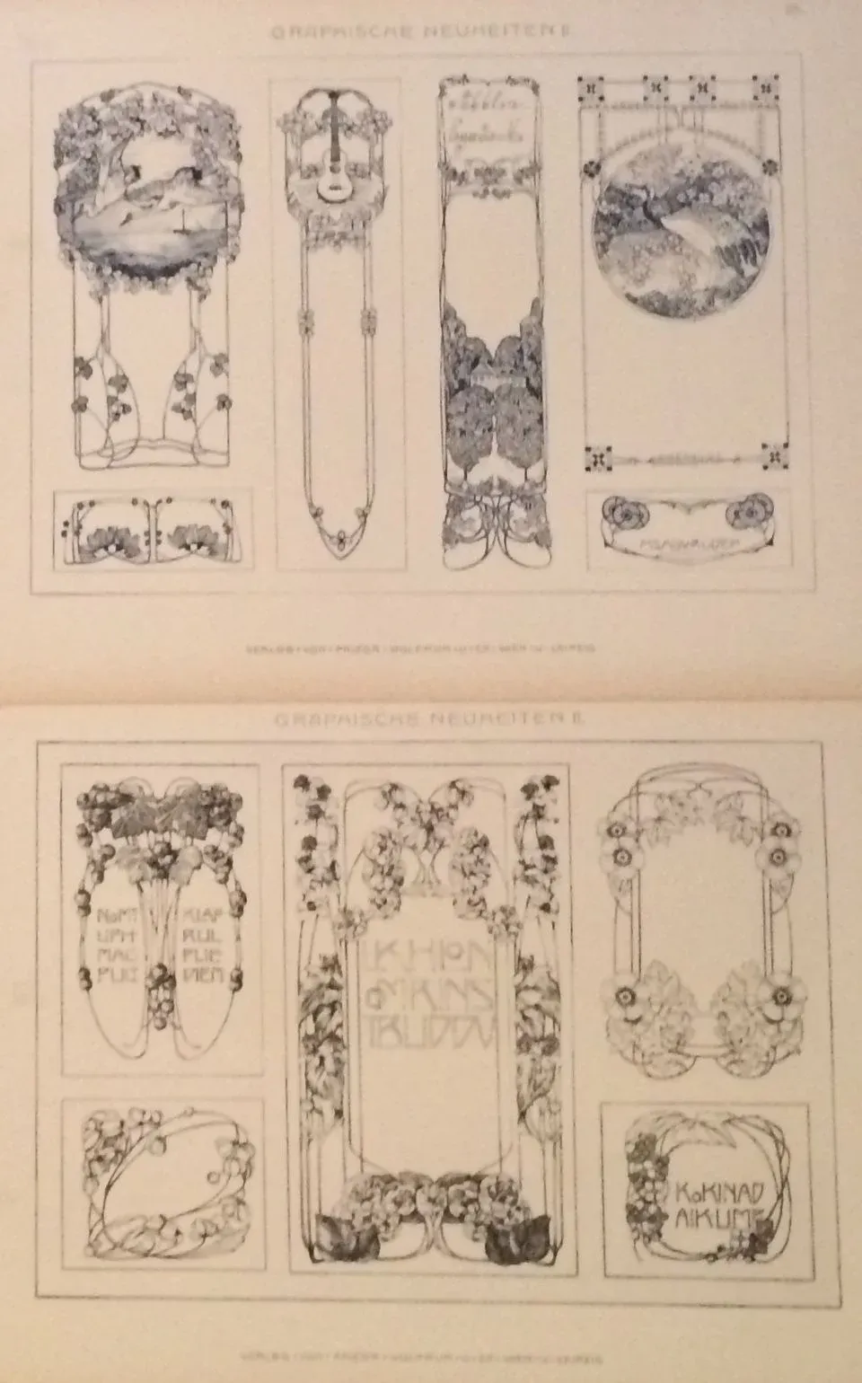 1900's Decorator Lettering Prints - Pair | Chairish