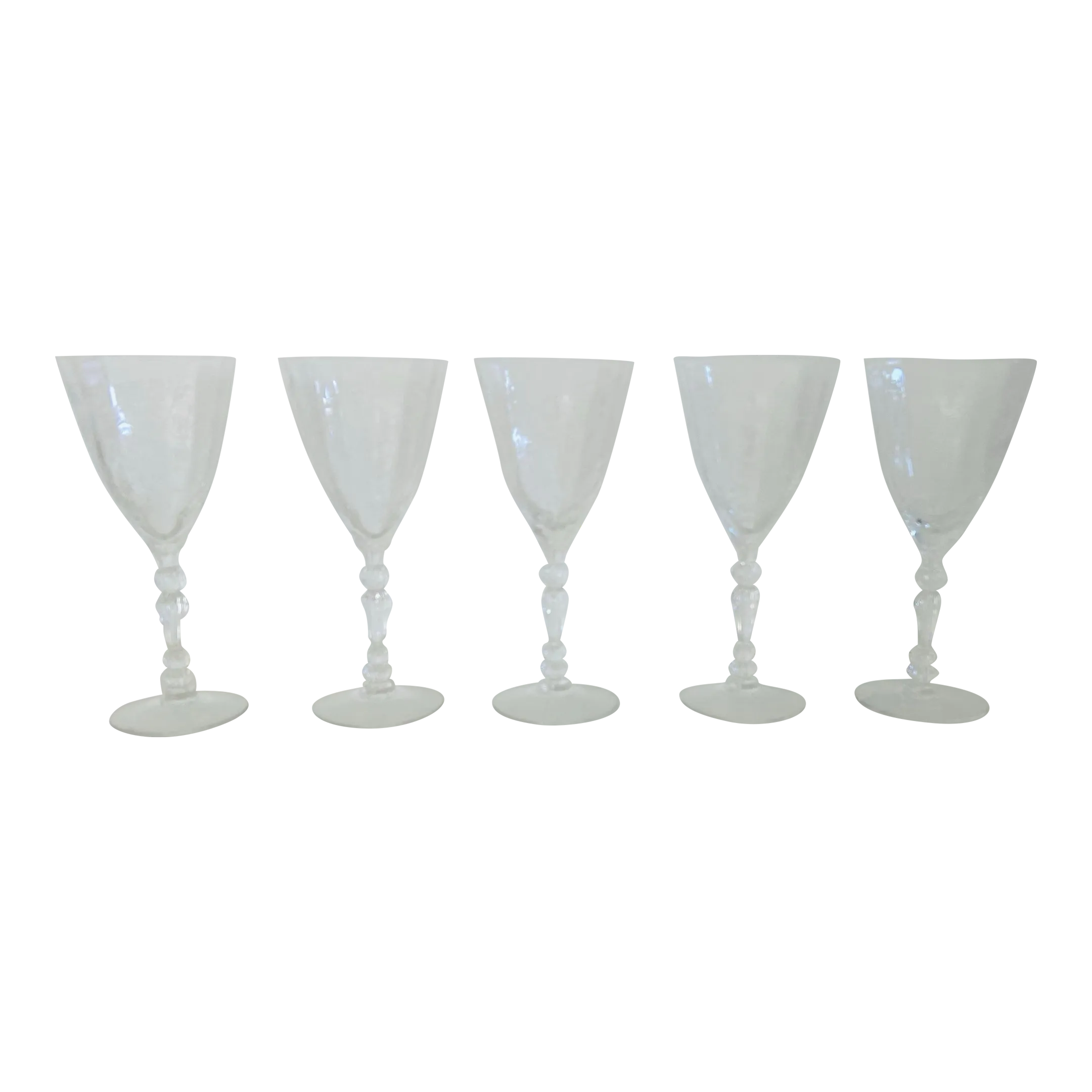 1950s Vintage Floral Crystal Fostoria Chintz Pattern Wine Glasses- Set ...