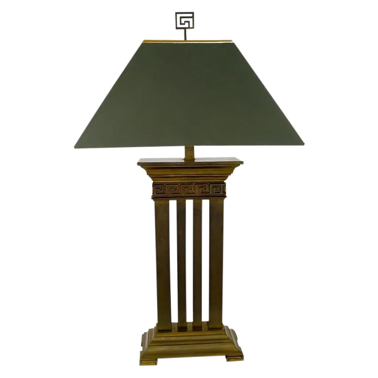 Greek Revival Bronze Columned Table Lamp | Chairish