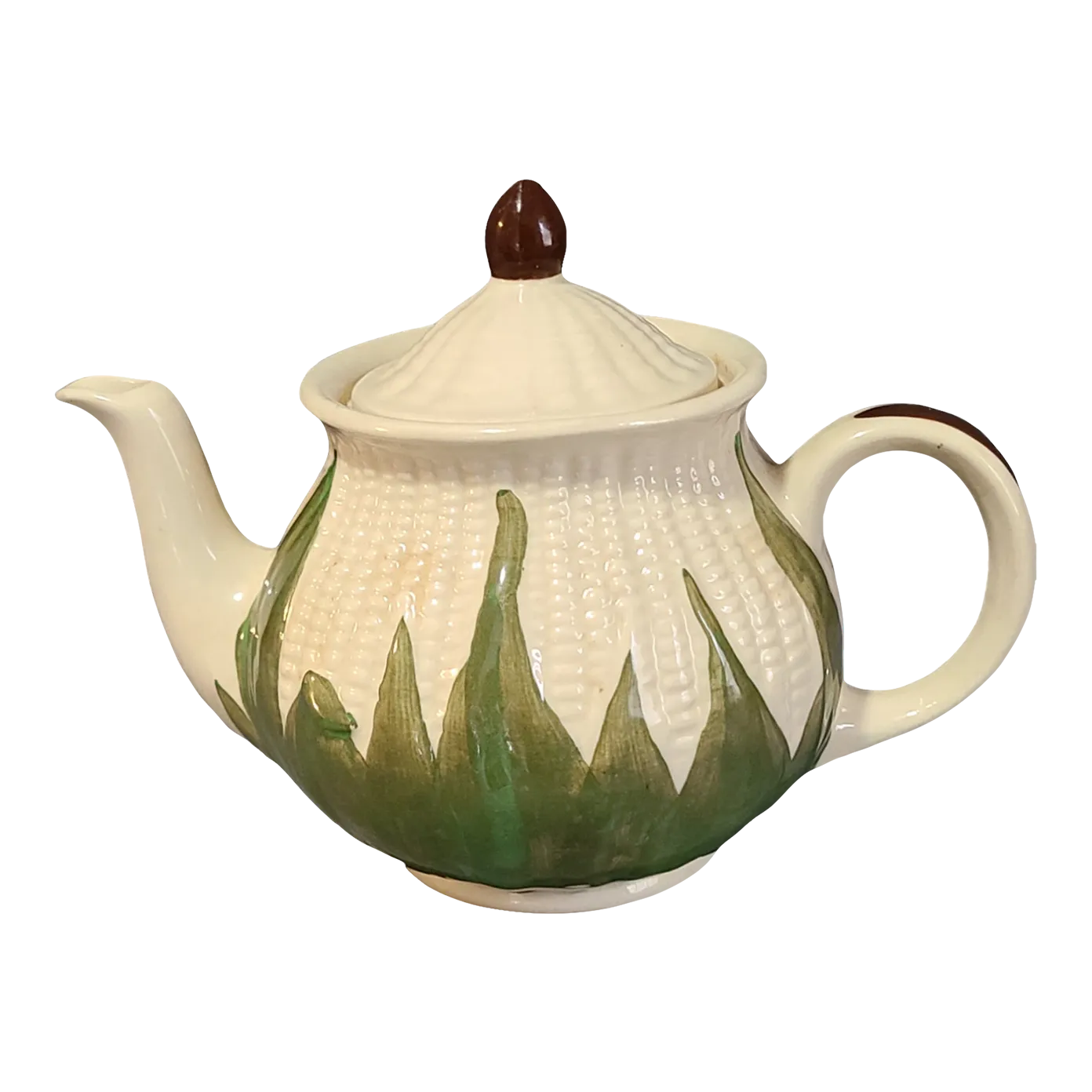 Vintage White King Corn Shawnee Tea Pot | Chairish