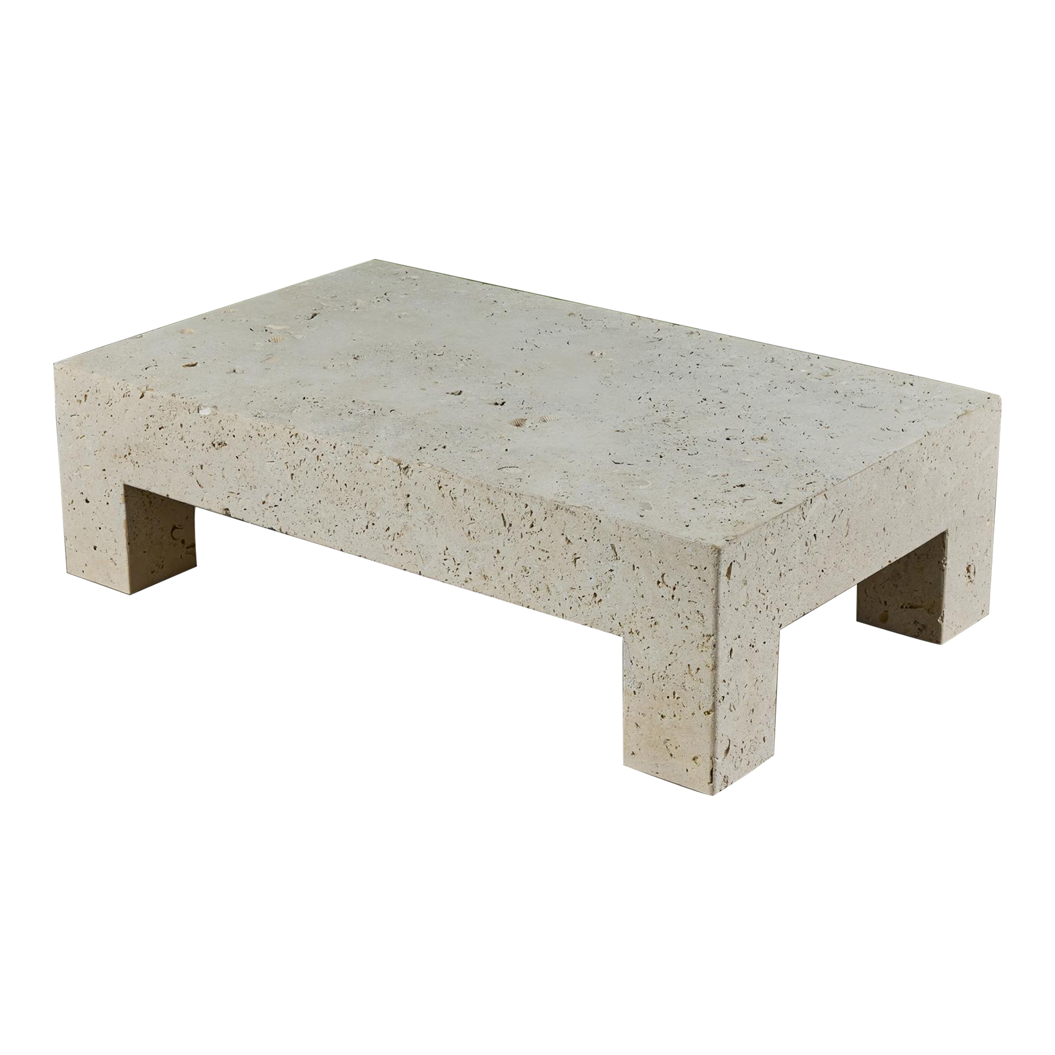 Large Rectangular Texas Cordova Shell Stone Coffee Table | Chairish