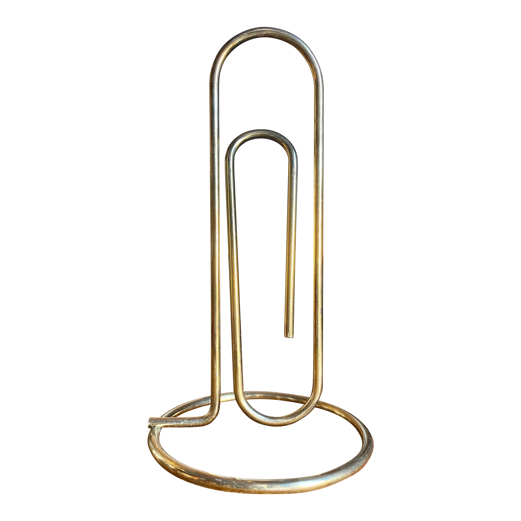 Memphis Group Style Brass Desk Accessory XL Paperclip Letter Holder ...