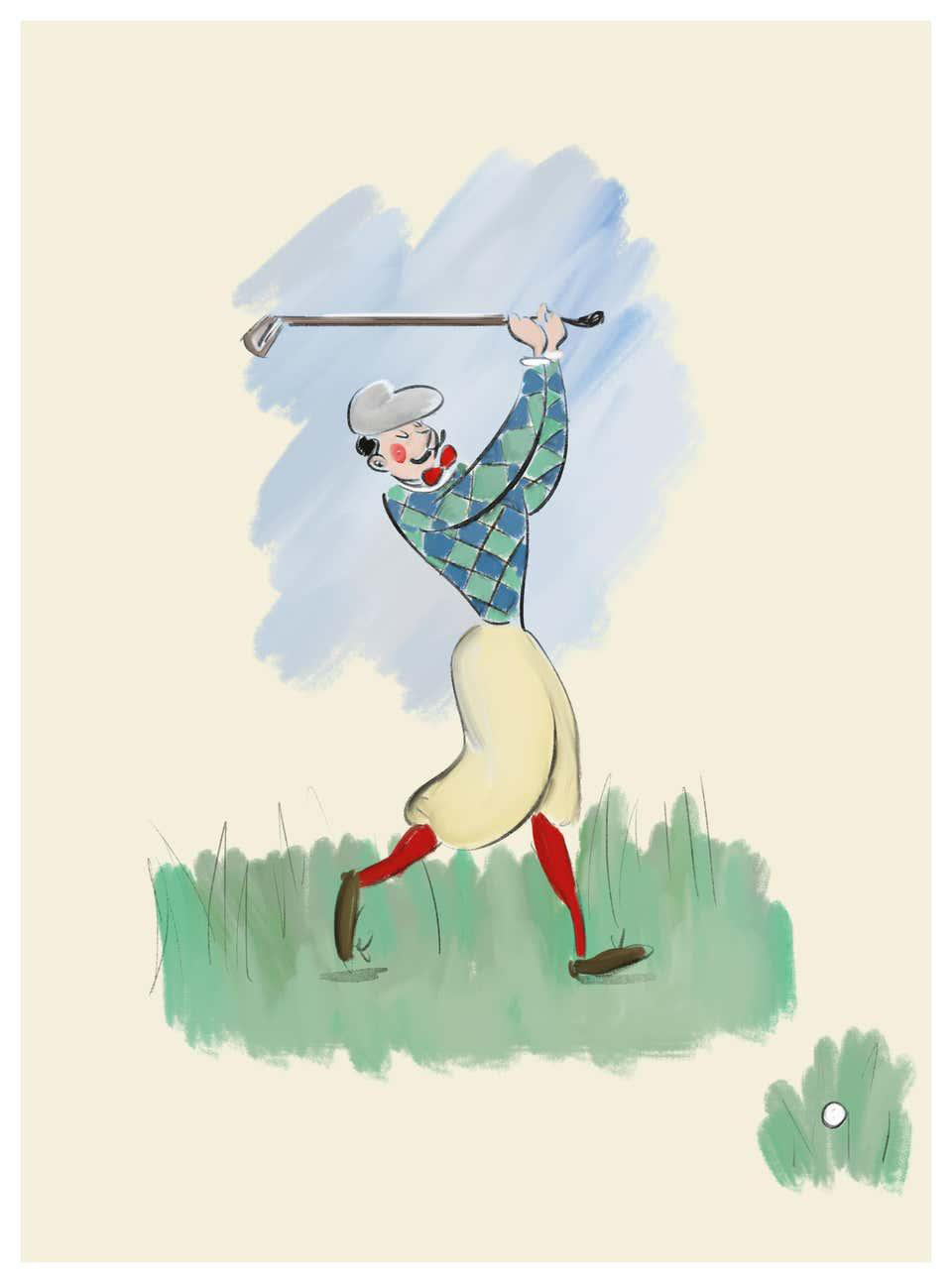 "The Golfer" Limited Edition Print on Etching Paper by Tug Rice 2018 ...