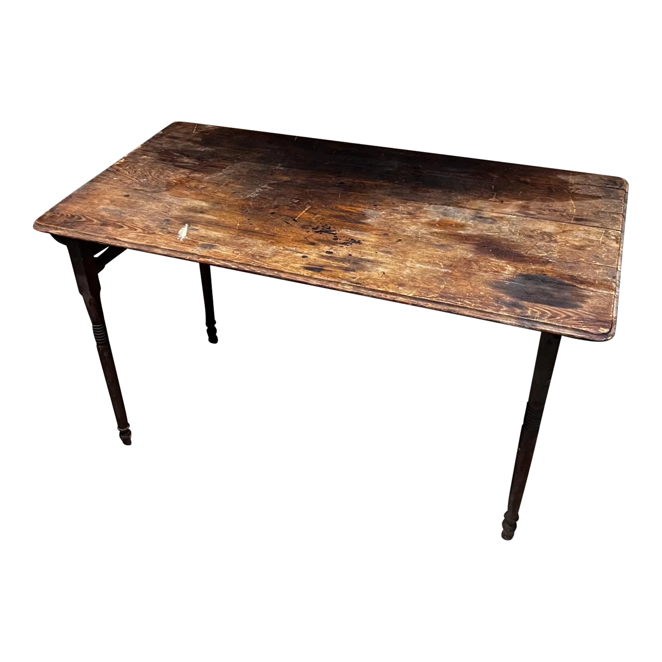 1920s Antique Folding Wood Table Rustic Farm | Chairish
