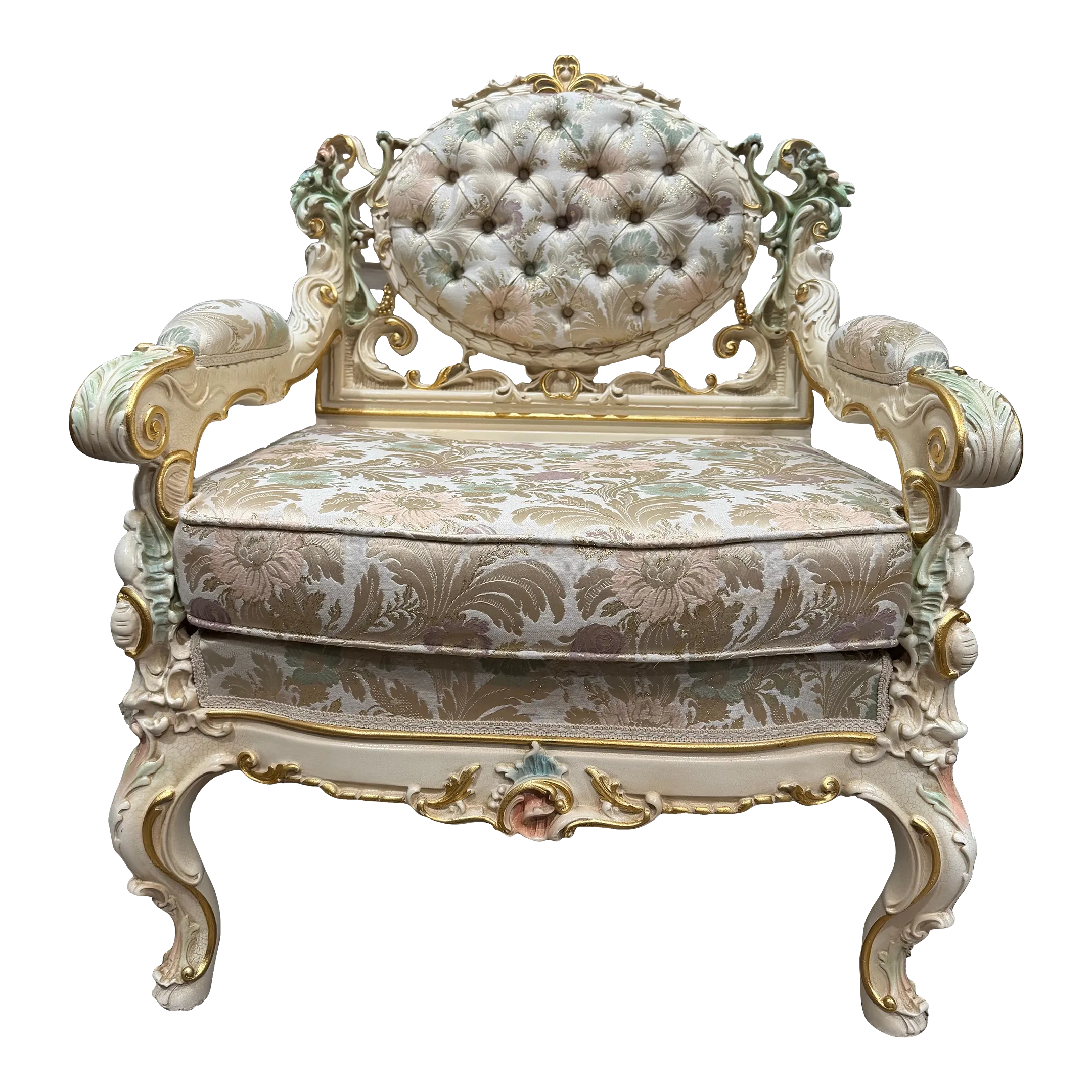 Silik Luxury Italian Chair Italy French Baroque Rococo Victorian | Chairish