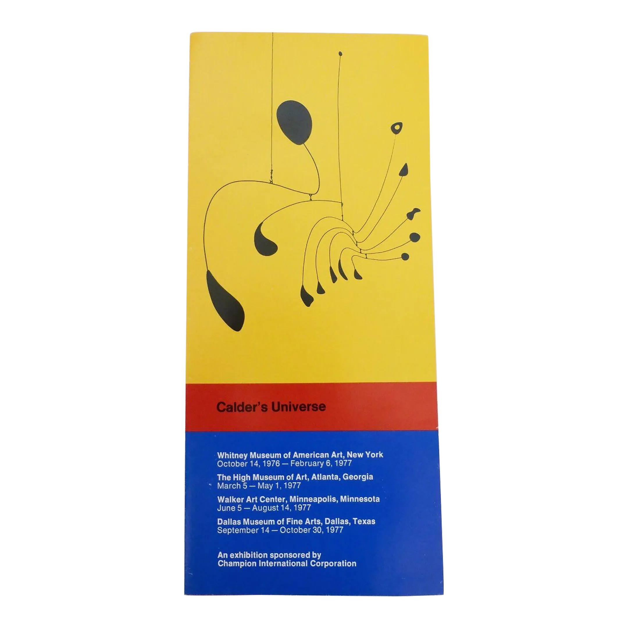 Alexander Calder Exhibition Brochure: Calder's Universe 1976-77 Tour ...