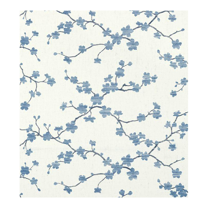Sakura Wallpaper - Blue - Sample | Chairish