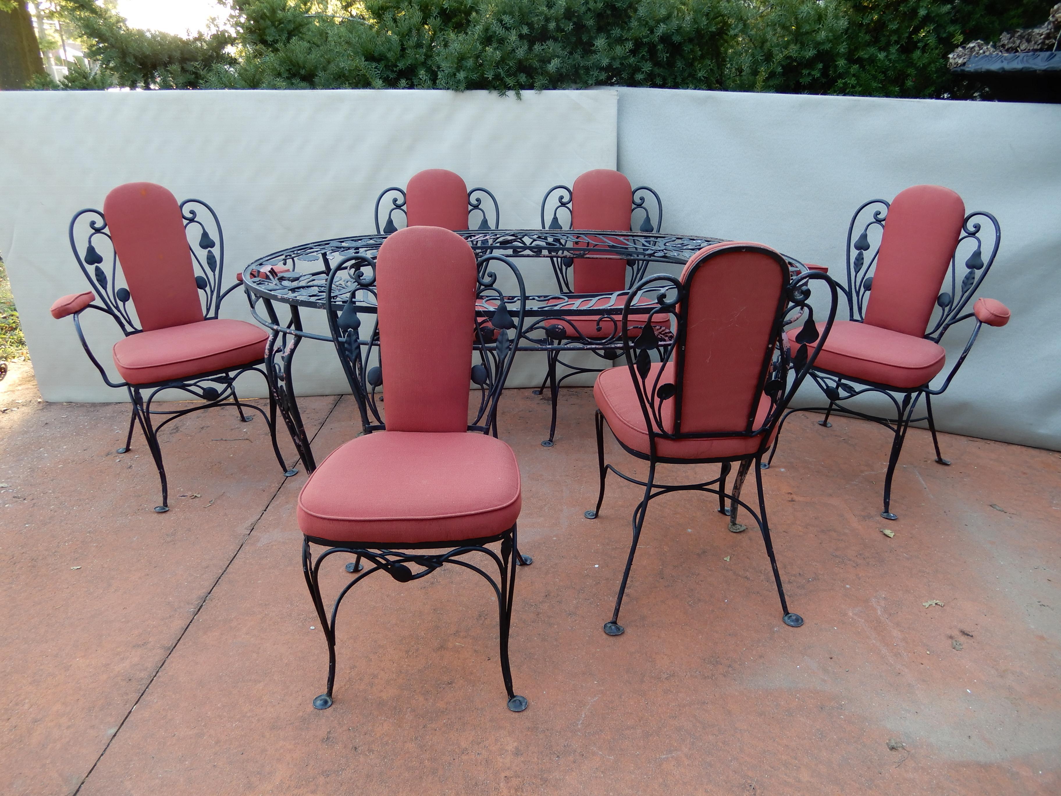 Wrought iron table and chairs indoor store