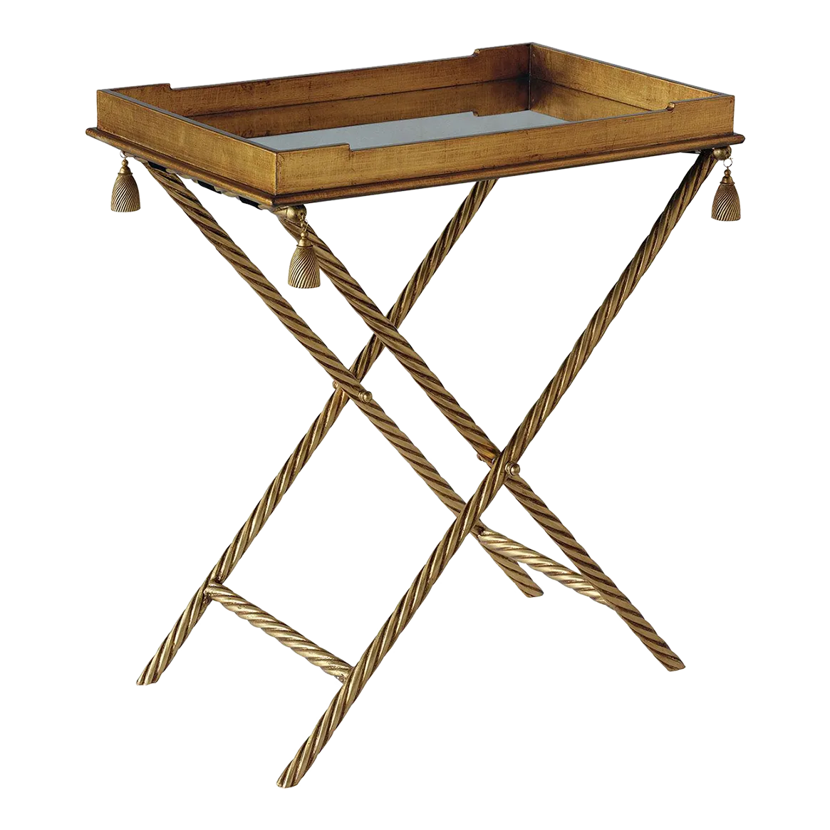 Port 68 x Madcap Cottage Delfern Tassel Bar & Tray Table | Chairish