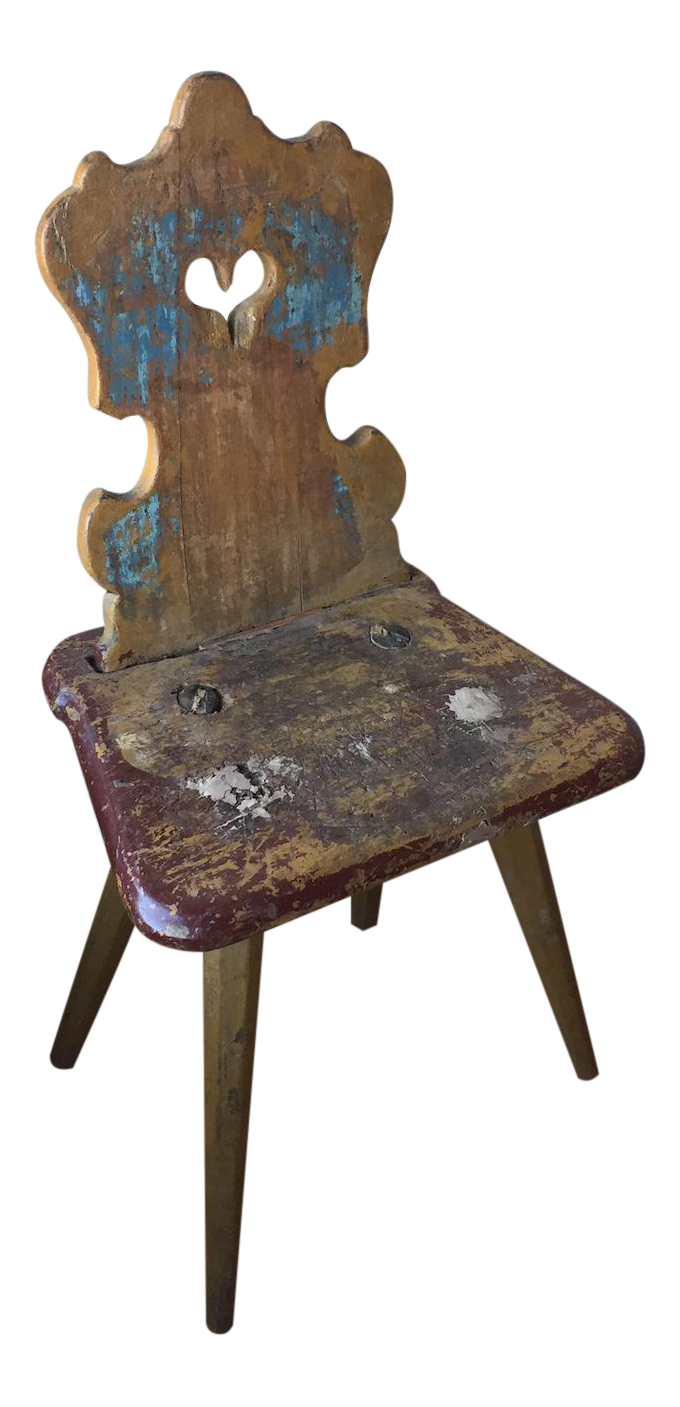 Small Painted Tyrolean Chair | Chairish