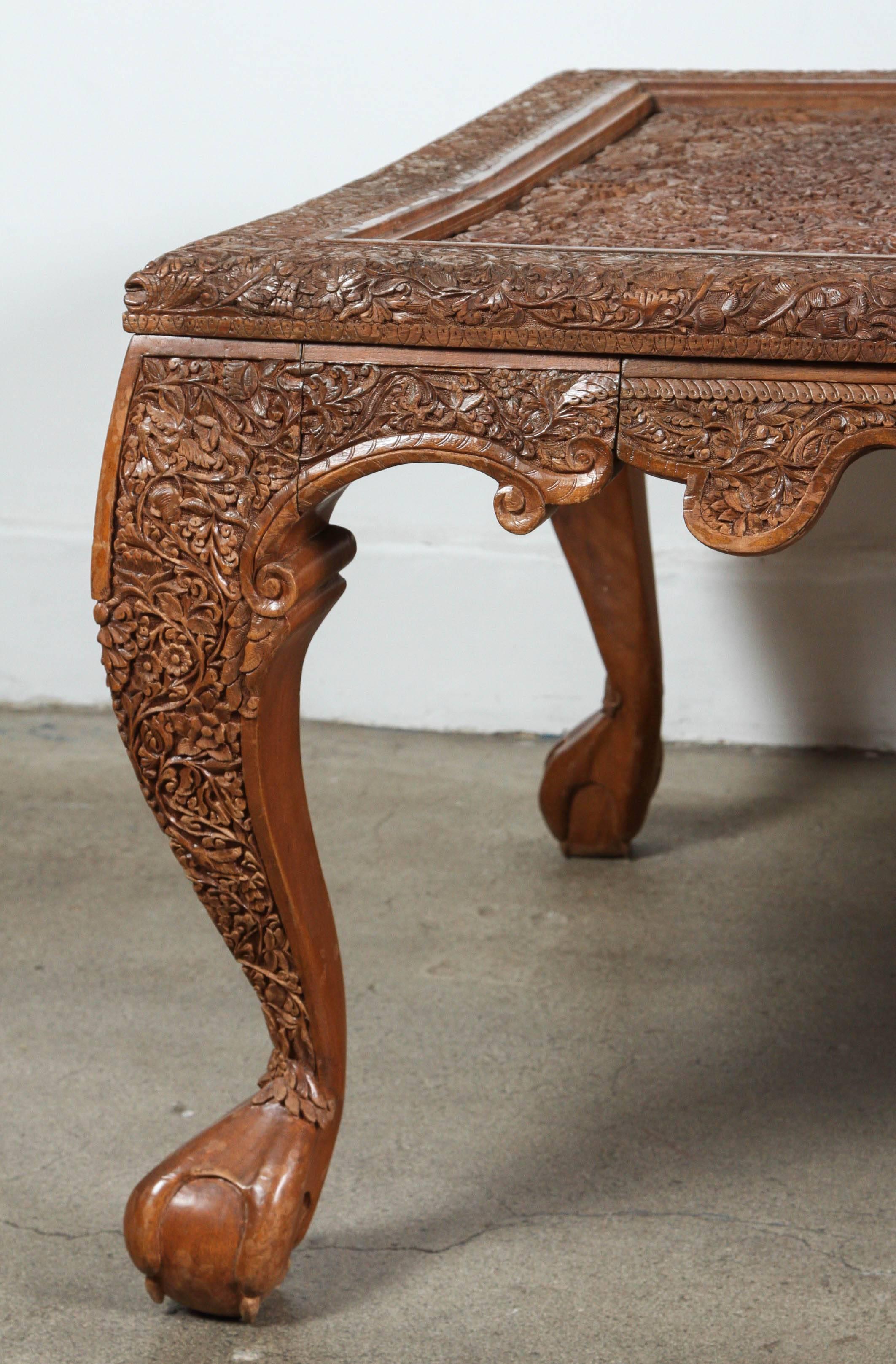 Hand carved indian coffee table store