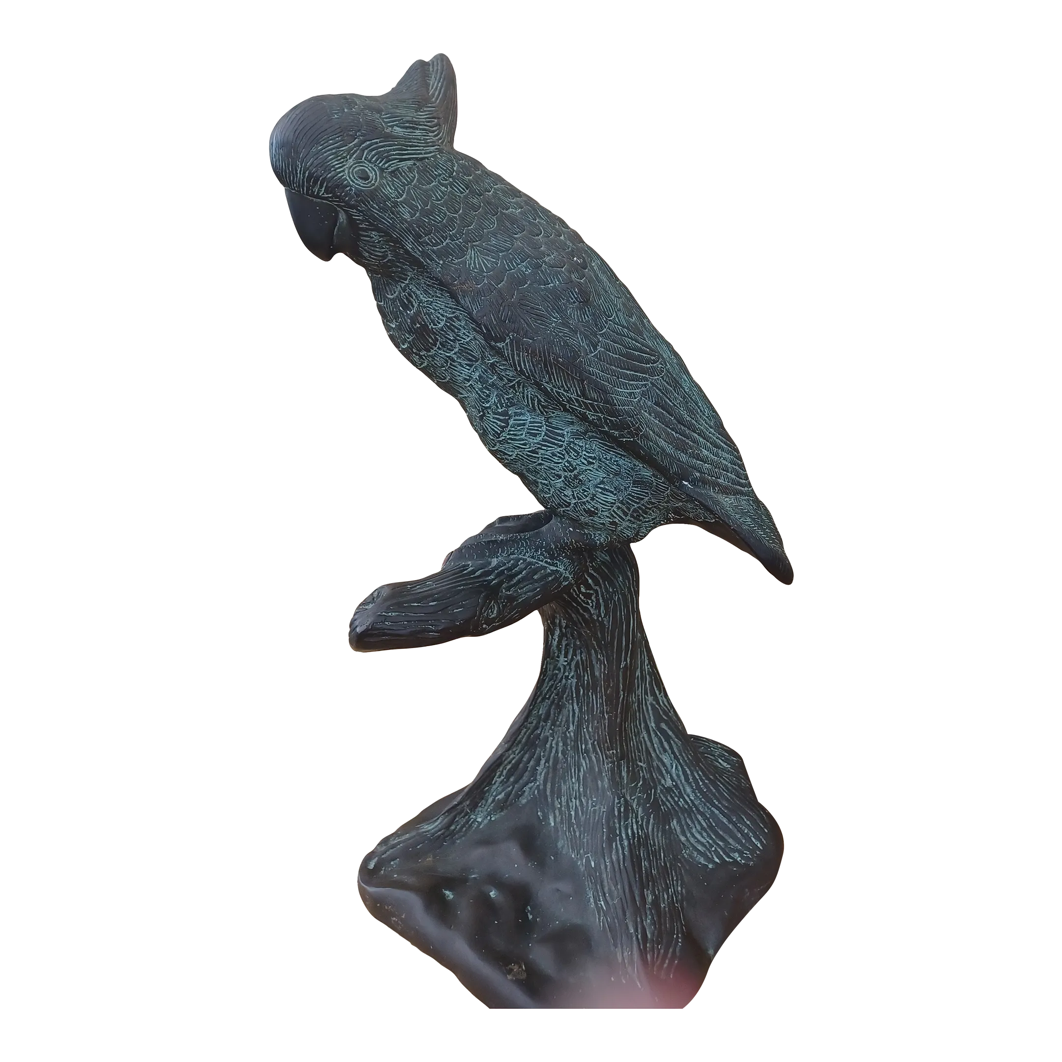 Mid 20th Century Maverick Parrot Sculpture With Patina | Chairish