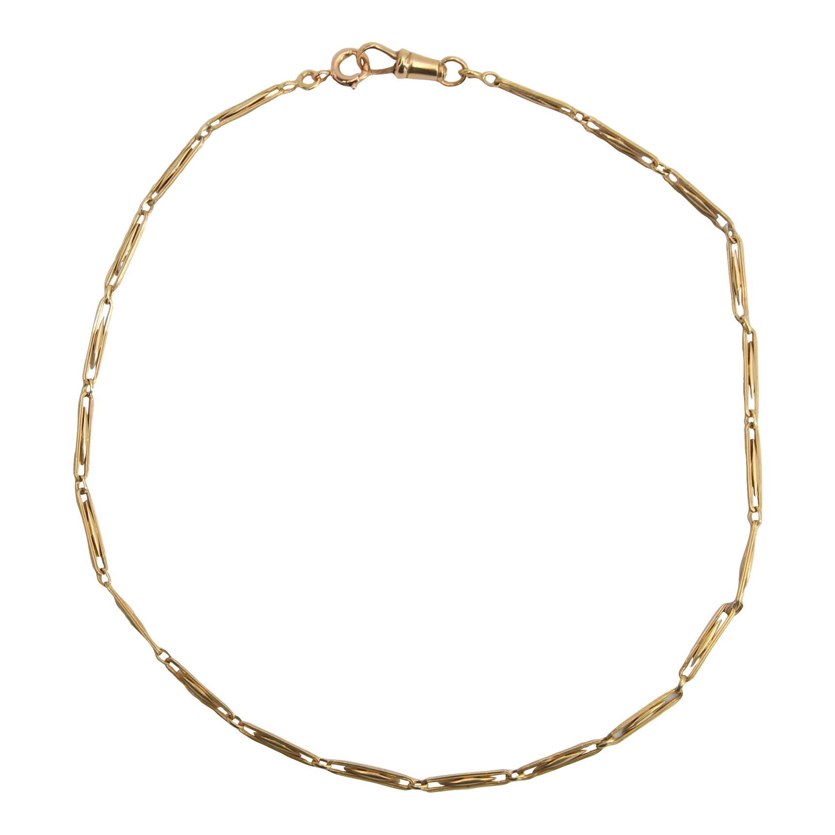 French 19Th Century 18 Karat Yellow Gold Rice Grain Mesh Chain | Chairish